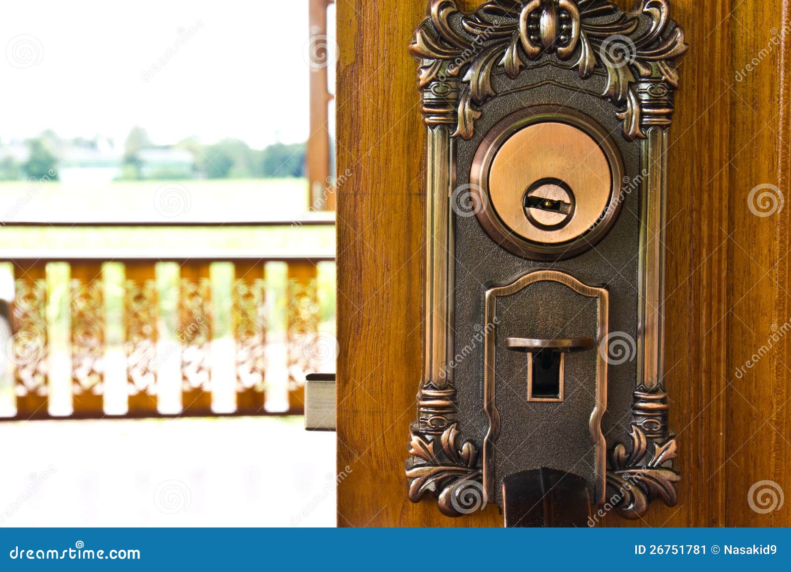 Wooden door and Keyway stock image. Image of entry, hinge - 26751781