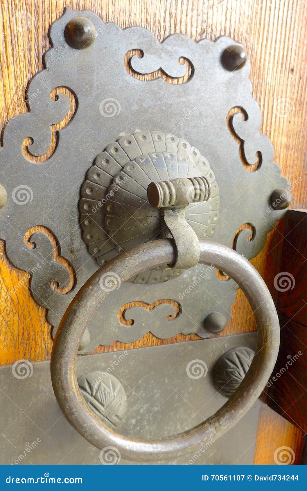 Wooden door lock closeup stock image. Image of chinese - 70561107