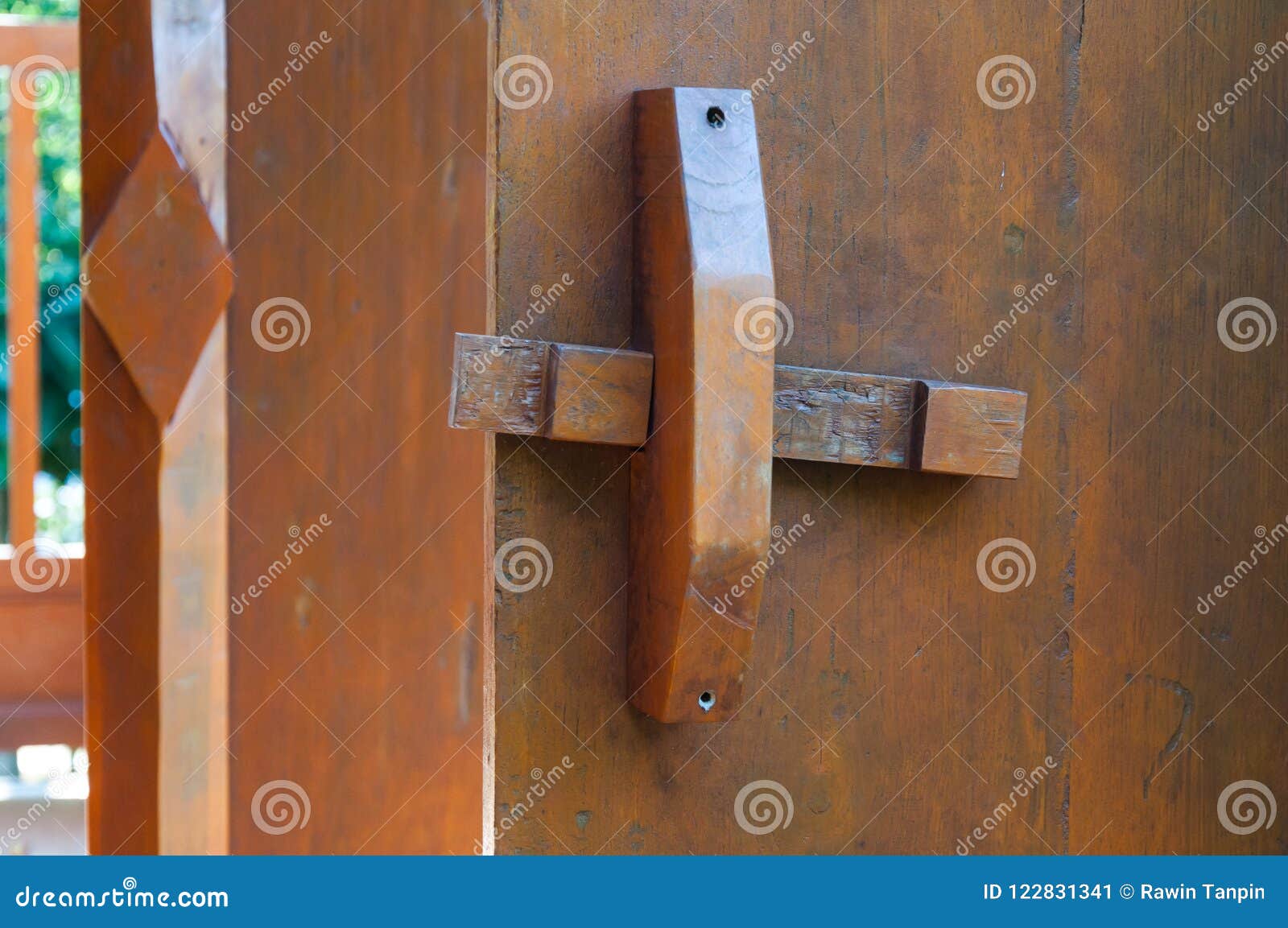 Wooden Door Locks Traditional Stock Image - Image of artistic, asia ...