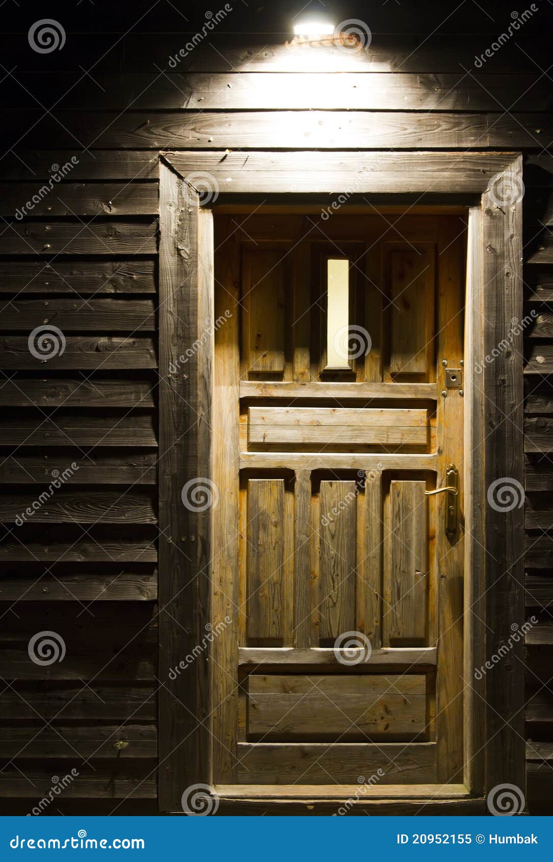 Wooden door in night stock image. Image of dreary, wooden - 20952155