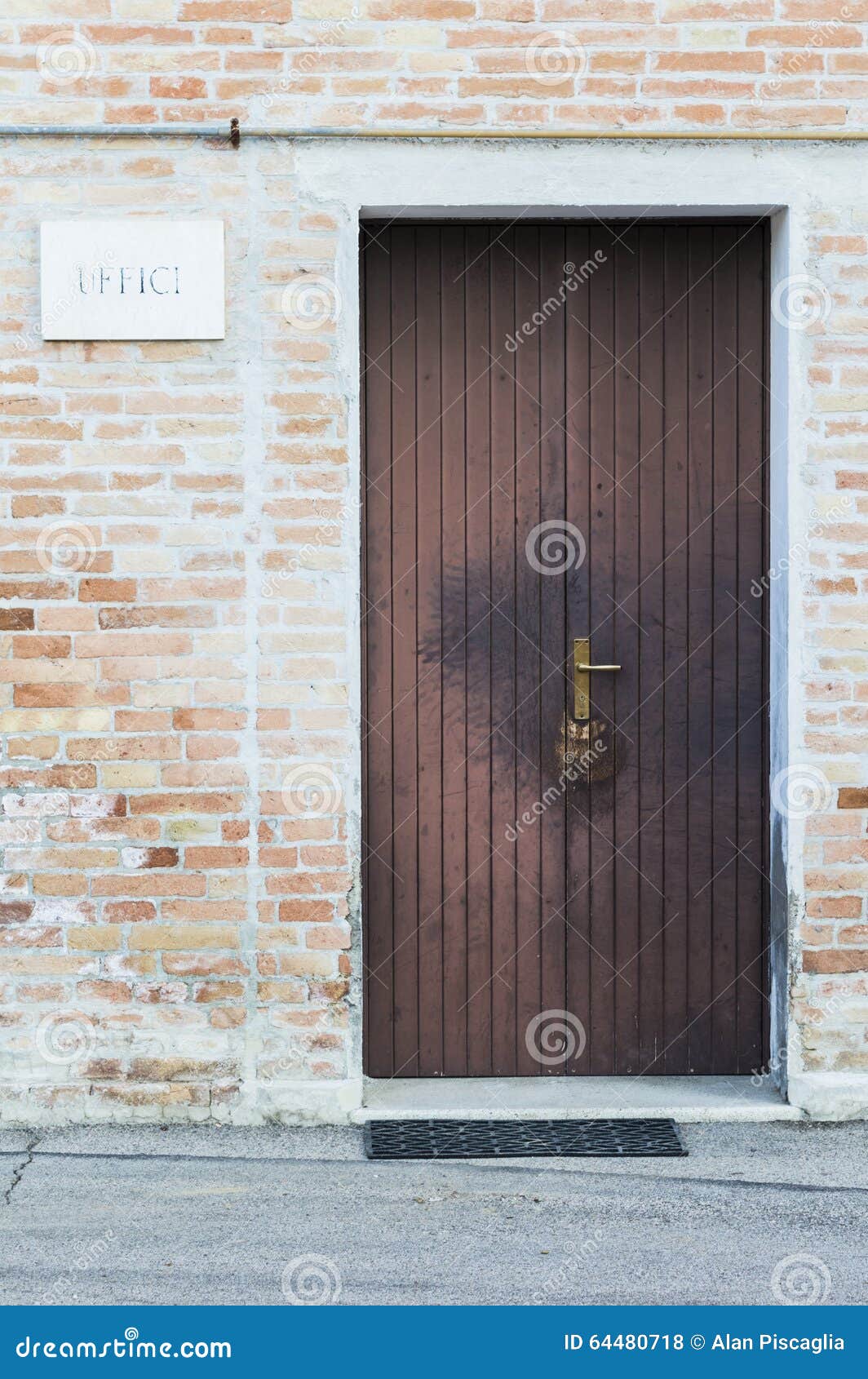 Wooden Door with Office Signboard Stock Photo - Image of indoors ...
