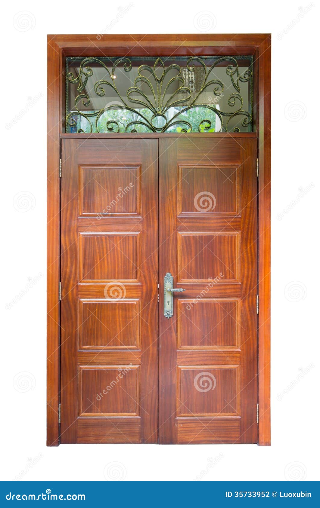 Wooden Door on White Background Stock Photo - Image of clipping ...