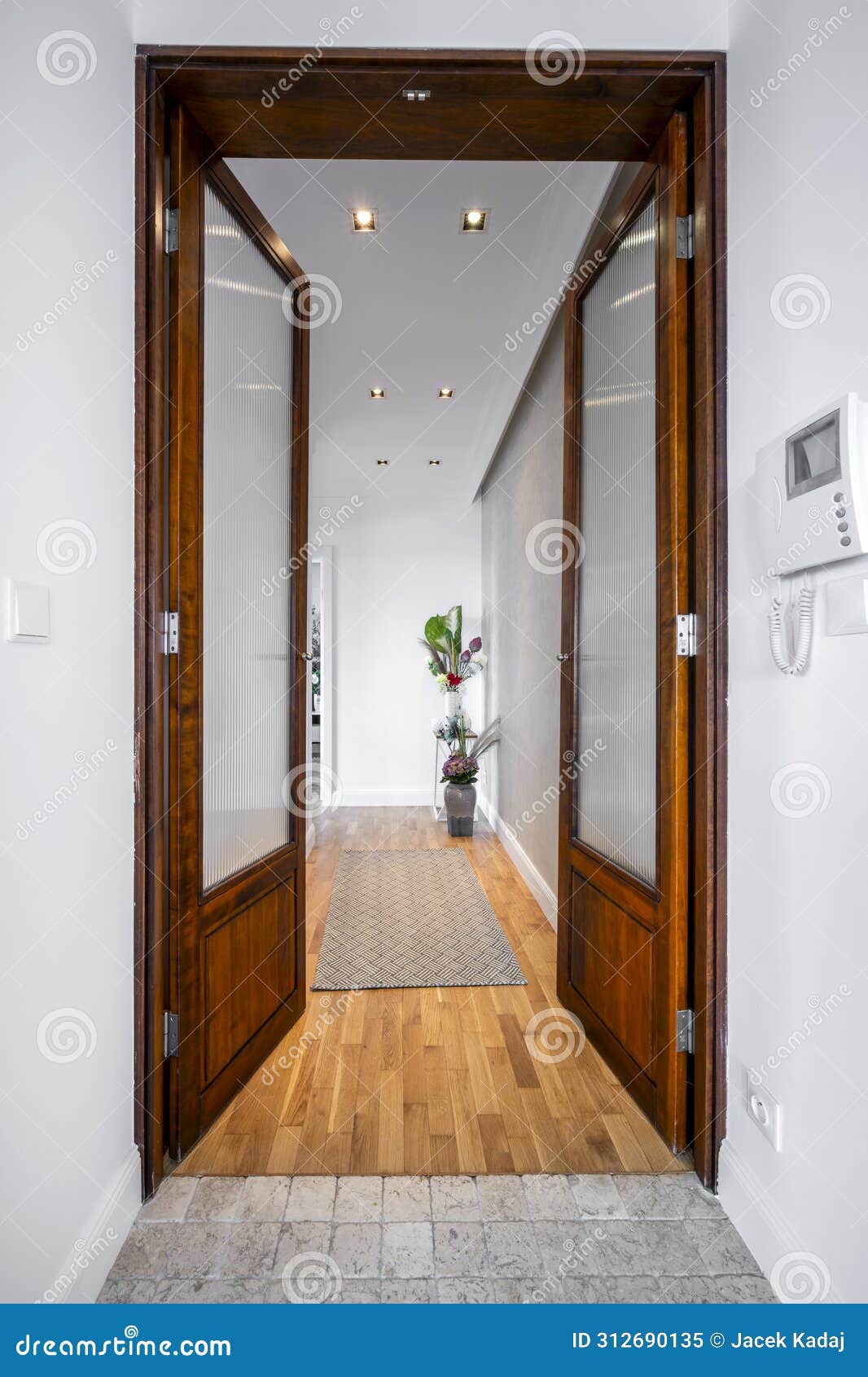 Wooden Doors in the Corridor Stock Image - Image of decoration, autumn ...