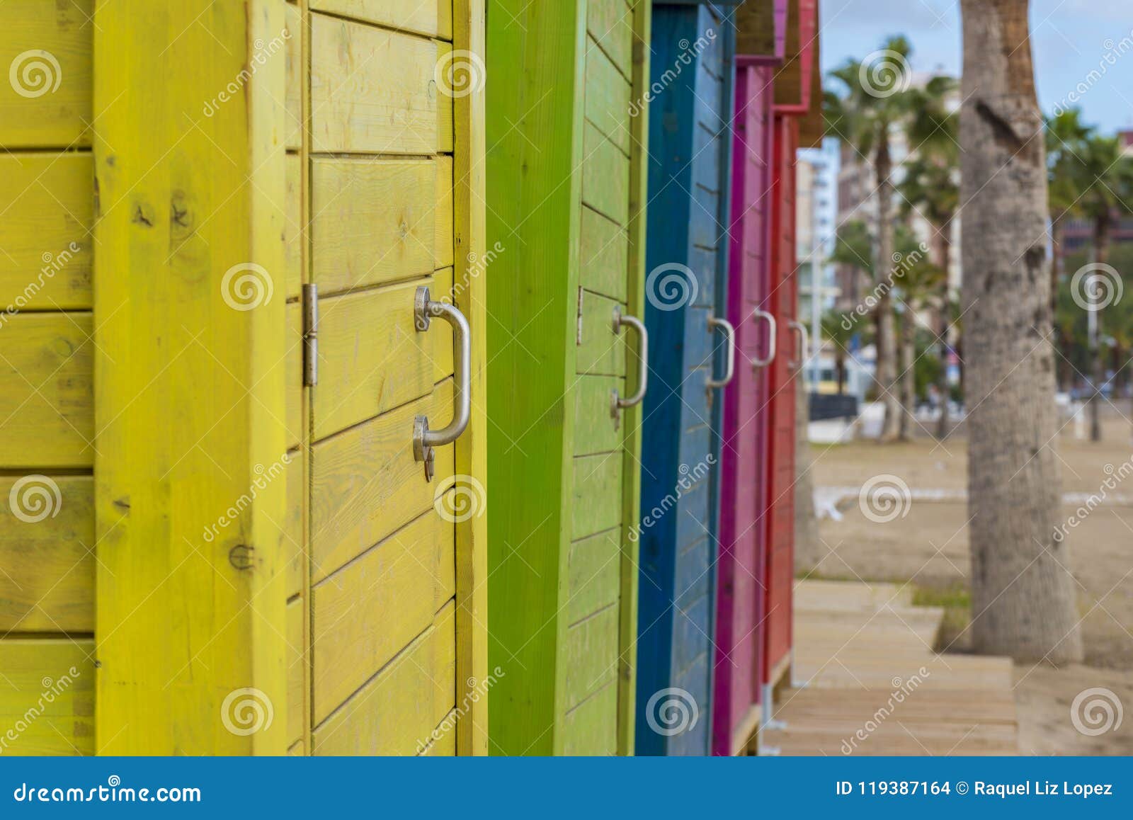 Wooden doors in a row. stock photo. Image of lock, costumes - 119387164