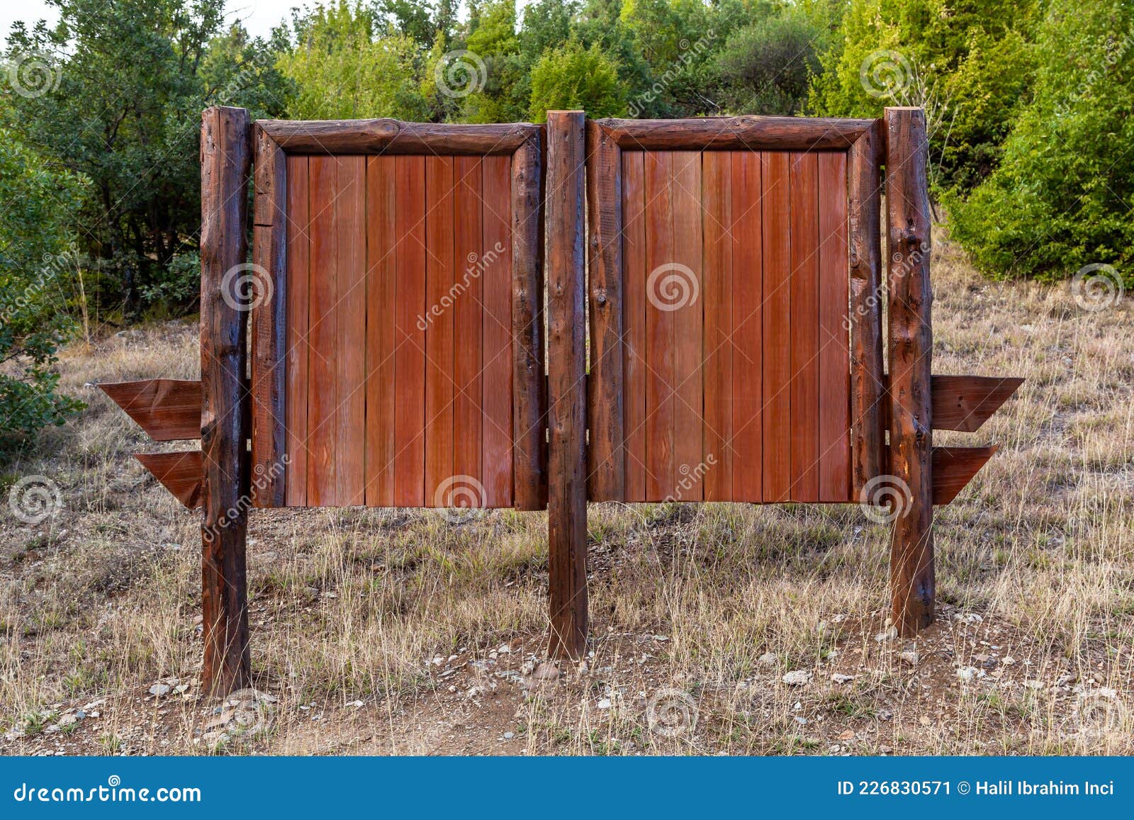 Wooden double signboard stock image. Image of copy, empty - 226830571