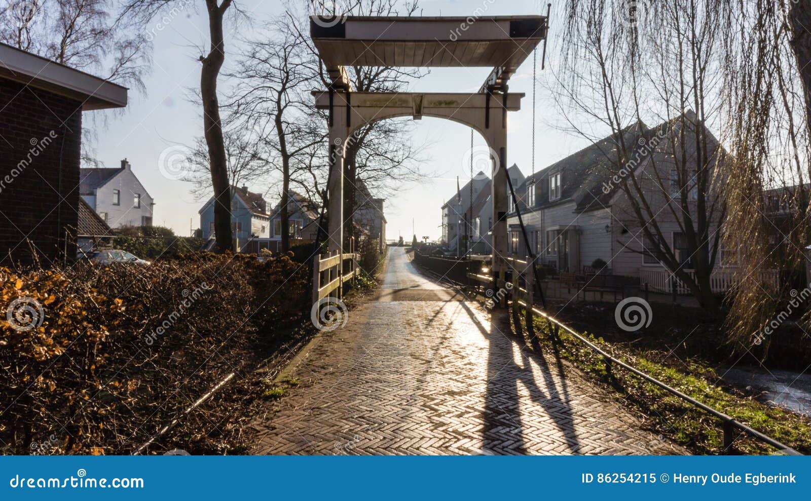 Wooden Draw Bridge stock image. Image of drawbridge, durgerdam - 86254215