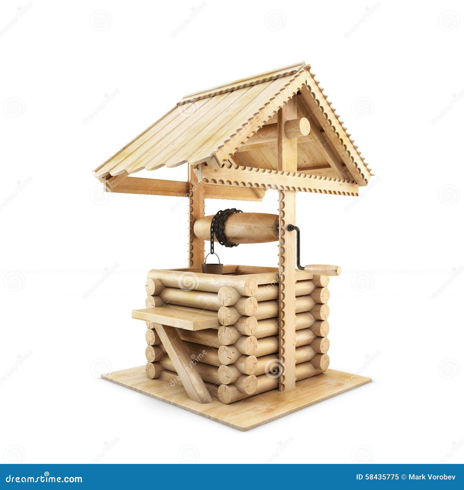 Wooden Draw-well On A White Royalty-Free Stock Image | CartoonDealer ...