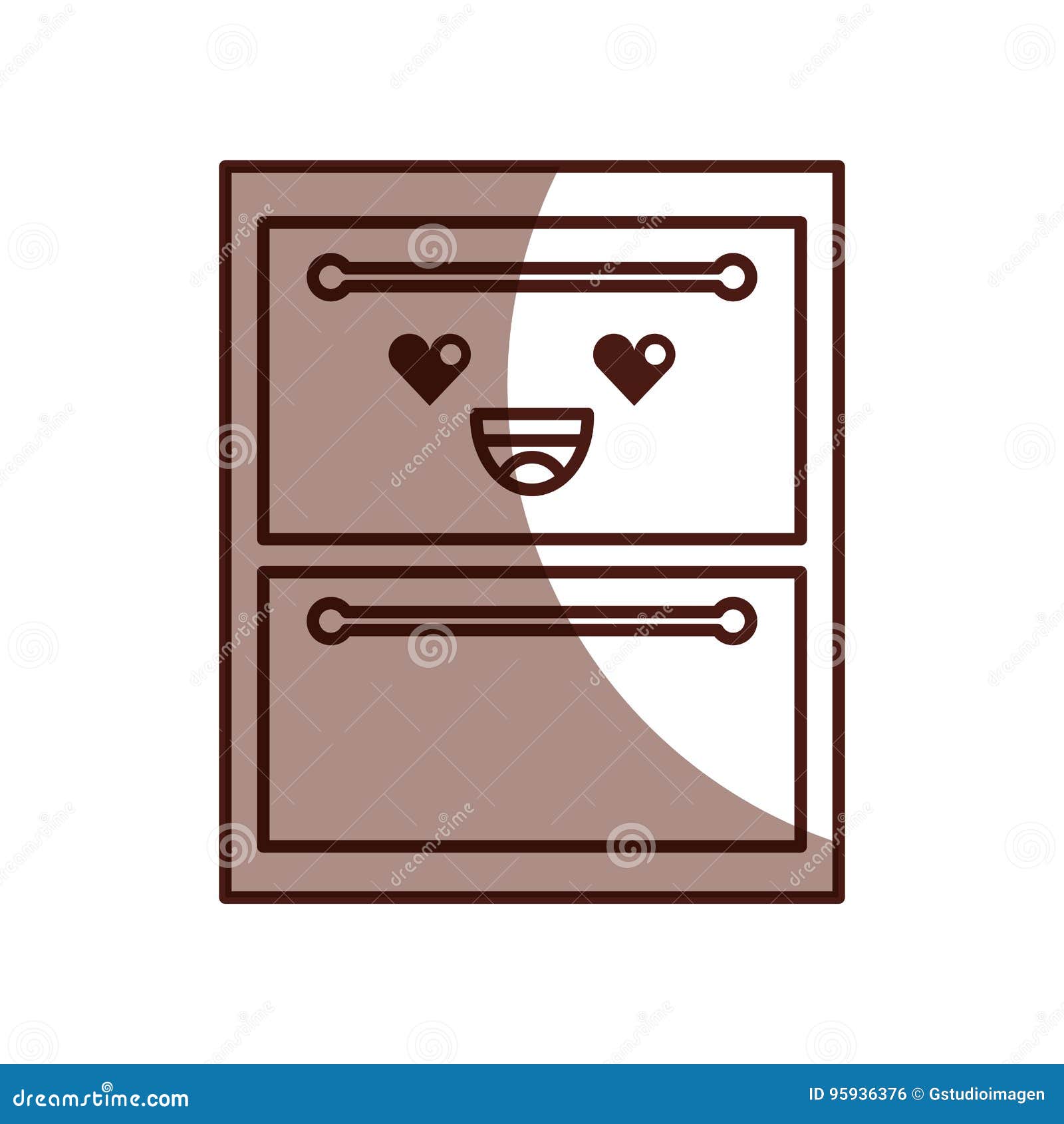 Wooden Drawer Kawaii Character Stock Vector - Illustration of isolated ...