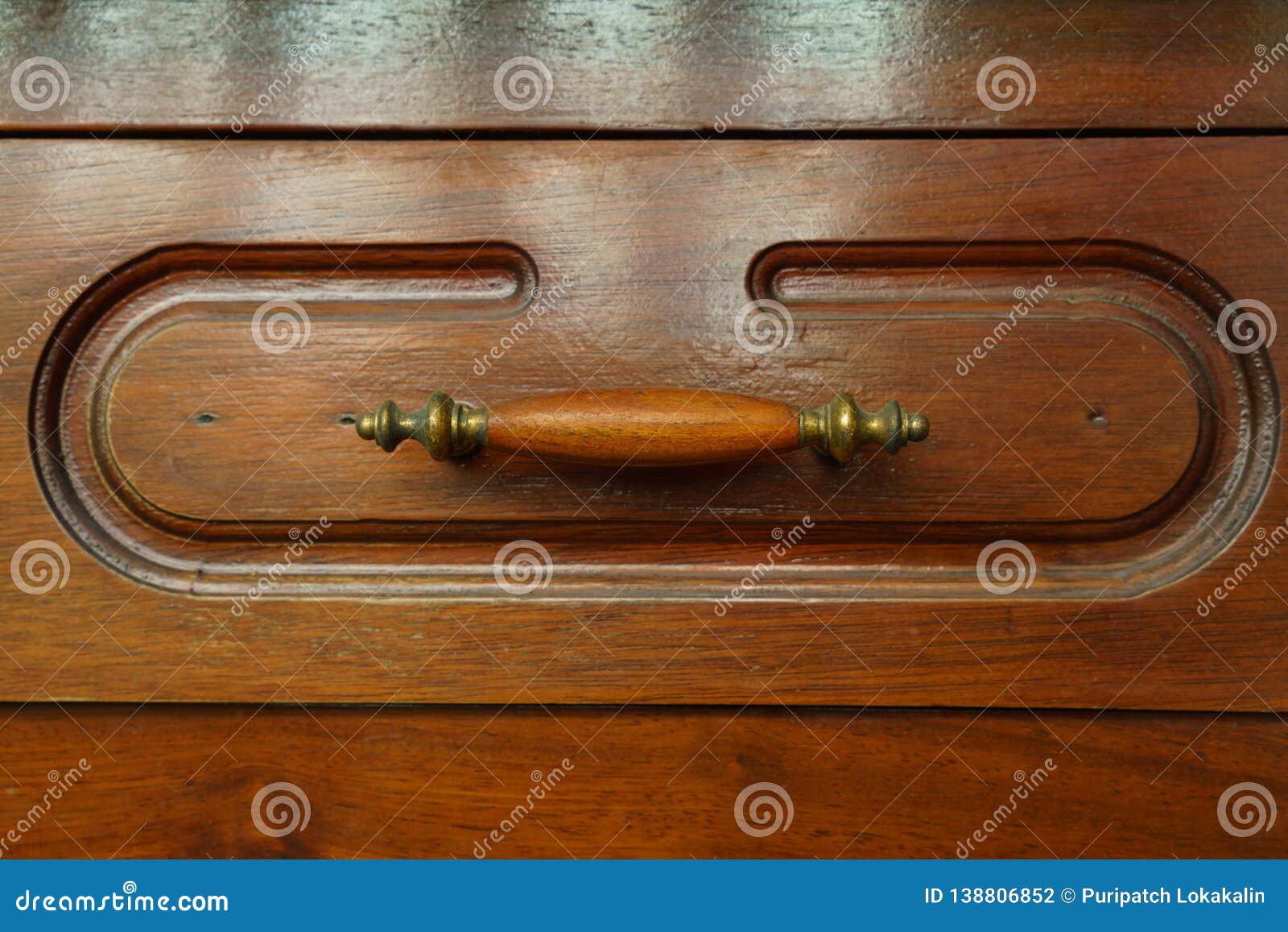 Wooden Drawer`s handle stock photo. Image of archaic - 138806852