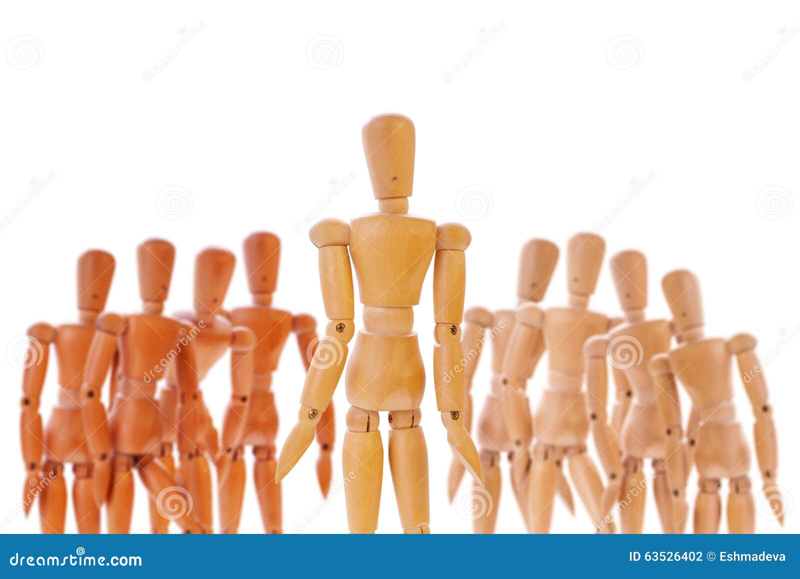 Wooden Dummy Character between Two Different Teams Stock Photo - Image ...