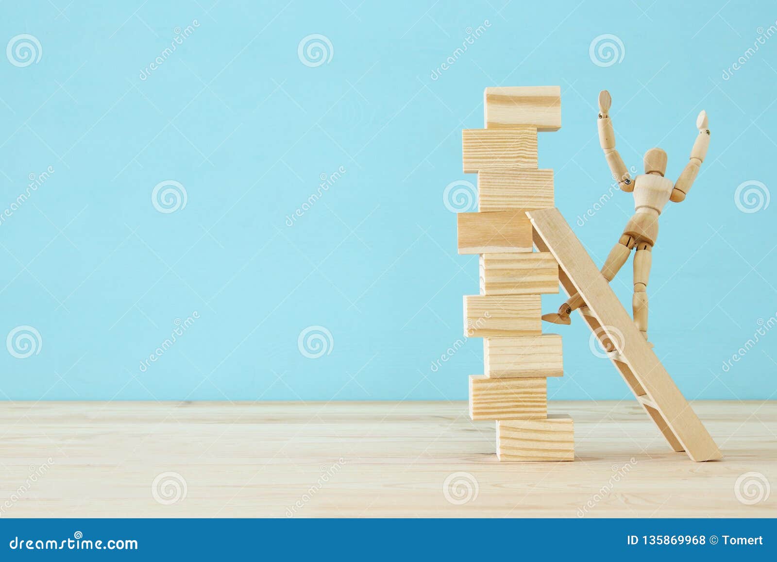 Wooden Dummy Climbs A Dangerously Unstable Structure And Risks Falling ...