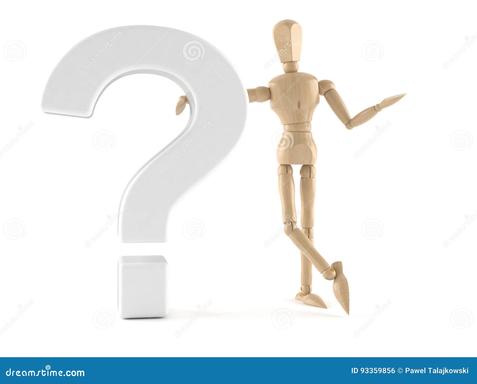 Wooden dummy stock illustration. Illustration of question - 93359856