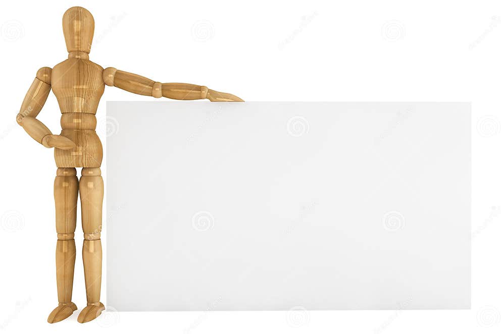 Wooden dummy with paper stock image. Image of paper, empty - 25857085