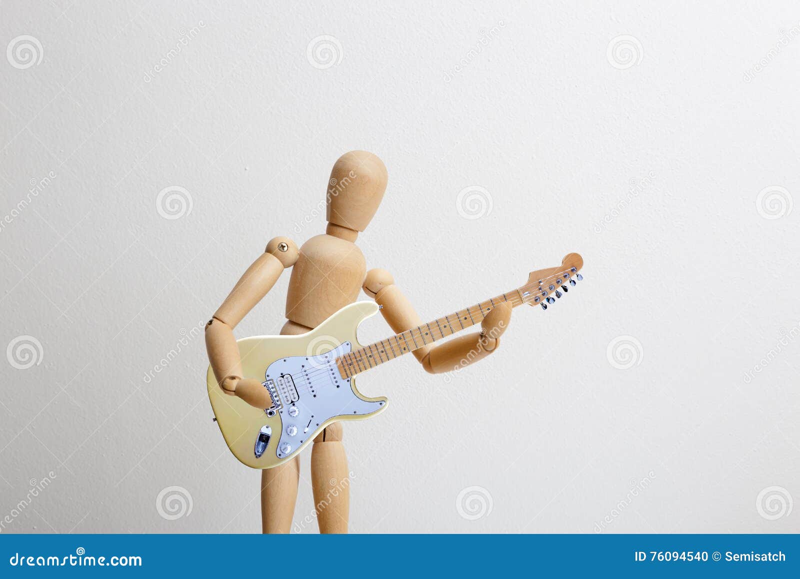Wooden Dummy Playing the Electric Guitar Stock Photo - Image of figure ...