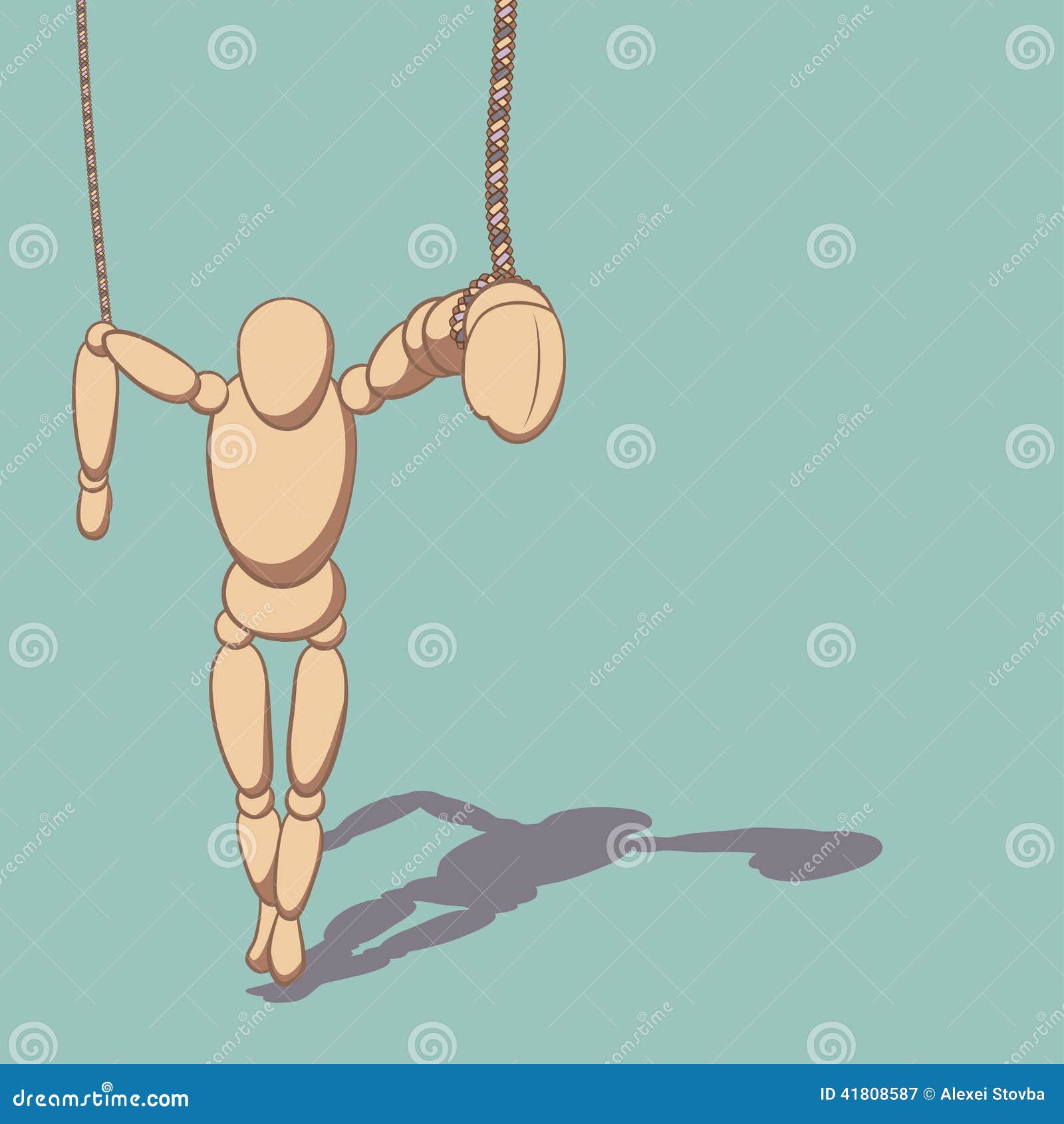 Wooden Dummy Figure. Marionette Puppets Controlled By Strings And Hand ...