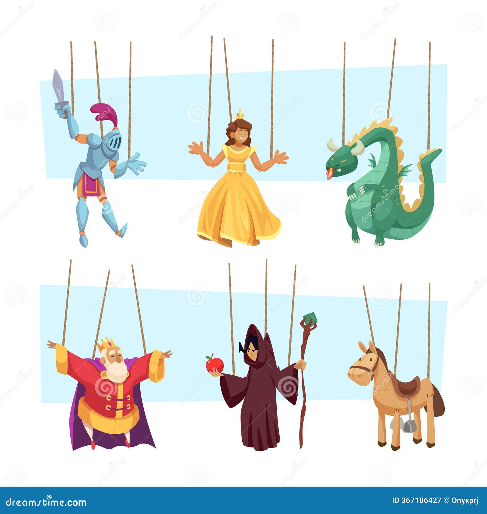 Wooden Dummy. Theatrical Puppets On Strings Exact Vector Controlling ...