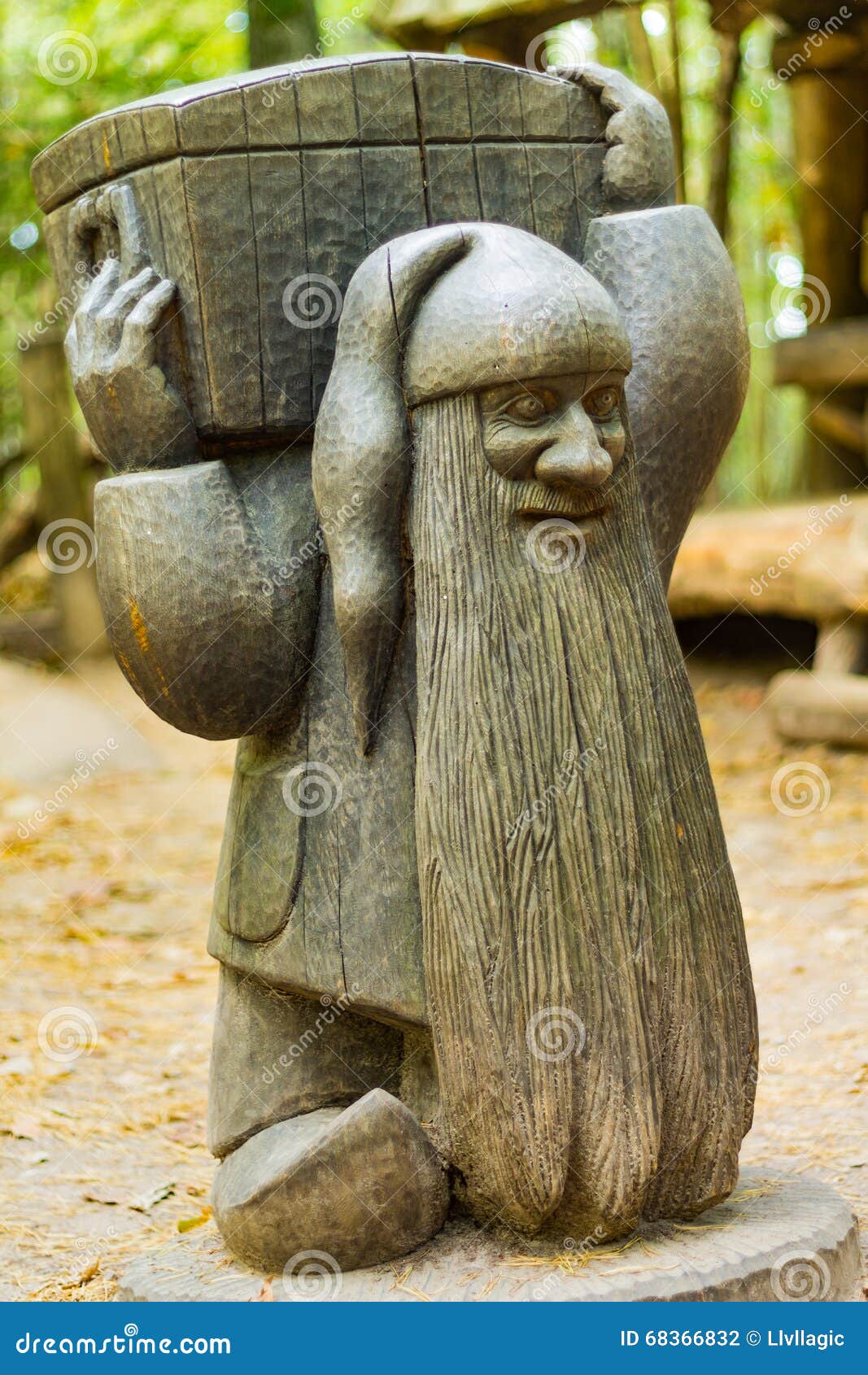 Wooden Dwarf stock photo. Image of beard, rural, gnome - 68366832