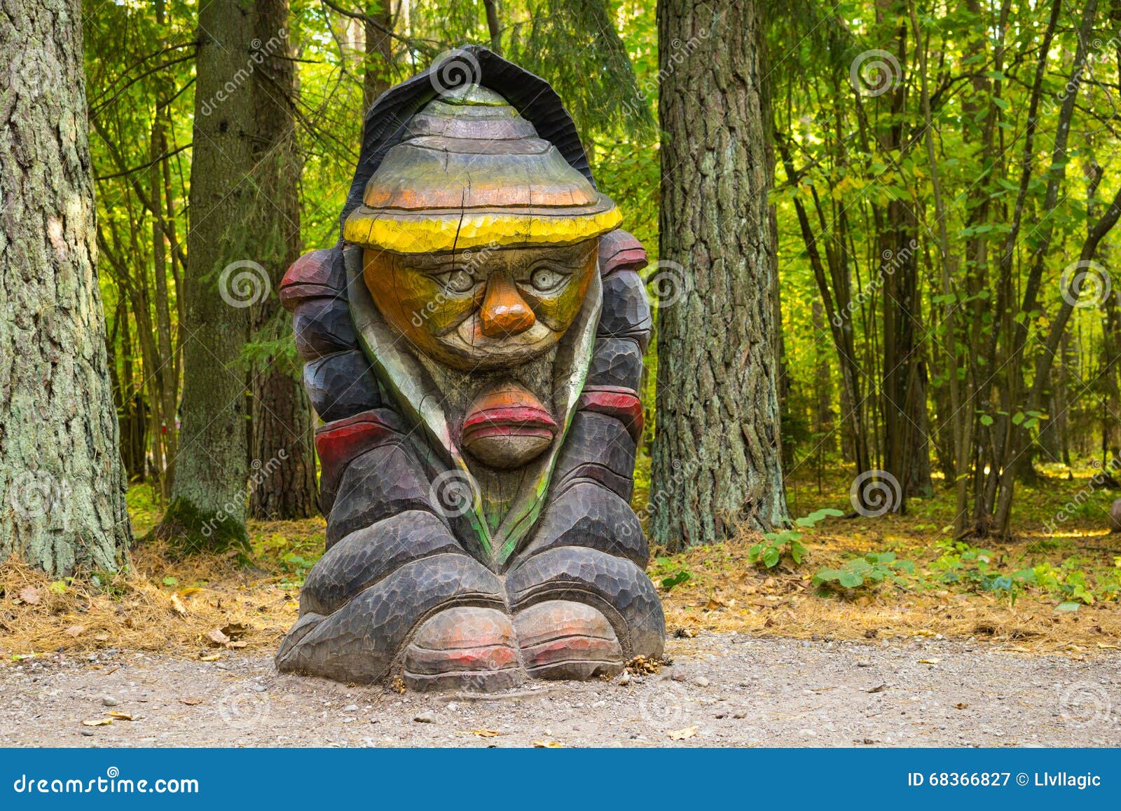Wooden Dwarf stock image. Image of forest, craft, green - 68366827