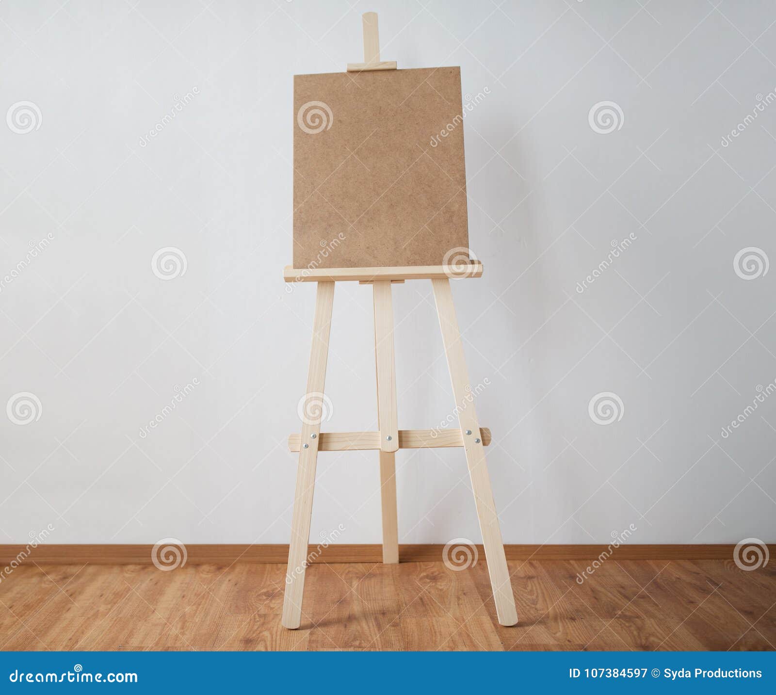 Wooden easel at art studio stock image. Image of template - 107384597