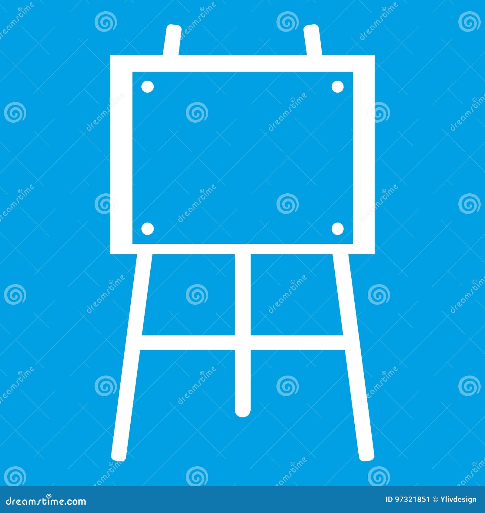 Wooden easel icon white stock vector. Illustration of object - 97321851