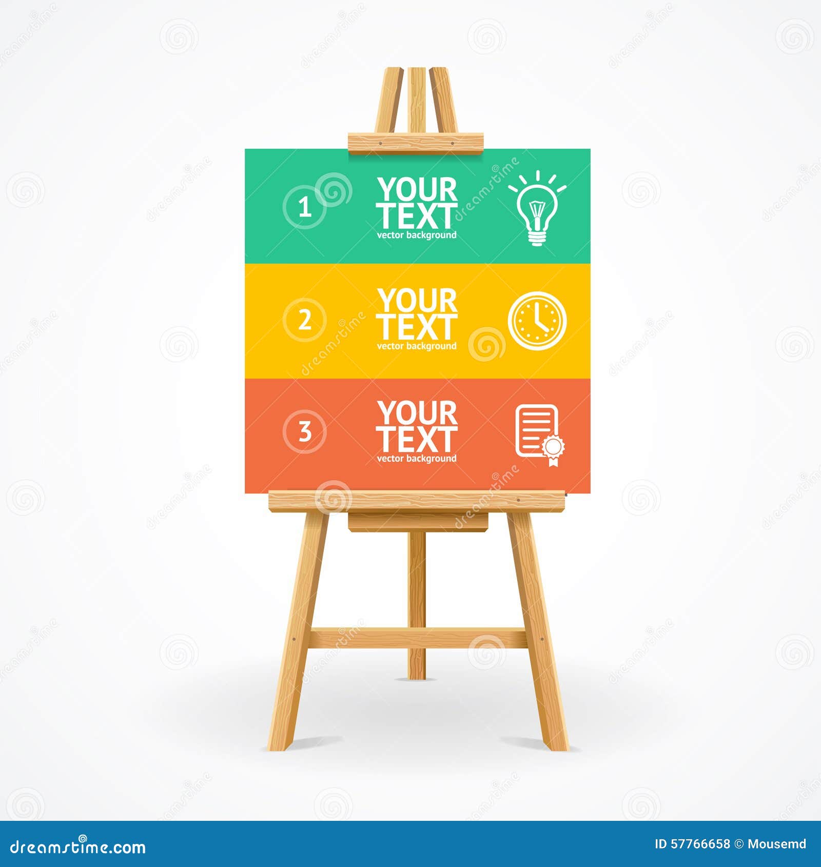 Wooden Easel Option Banner. Vector Stock Vector - Illustration of ...