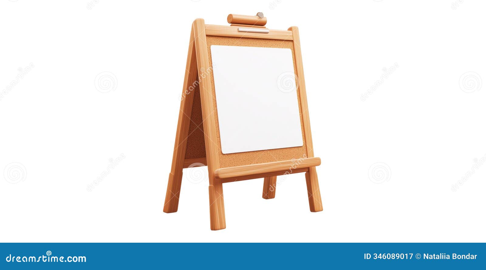 Wooden Easel with Whiteboard Surface Isolated on Transparent Background ...