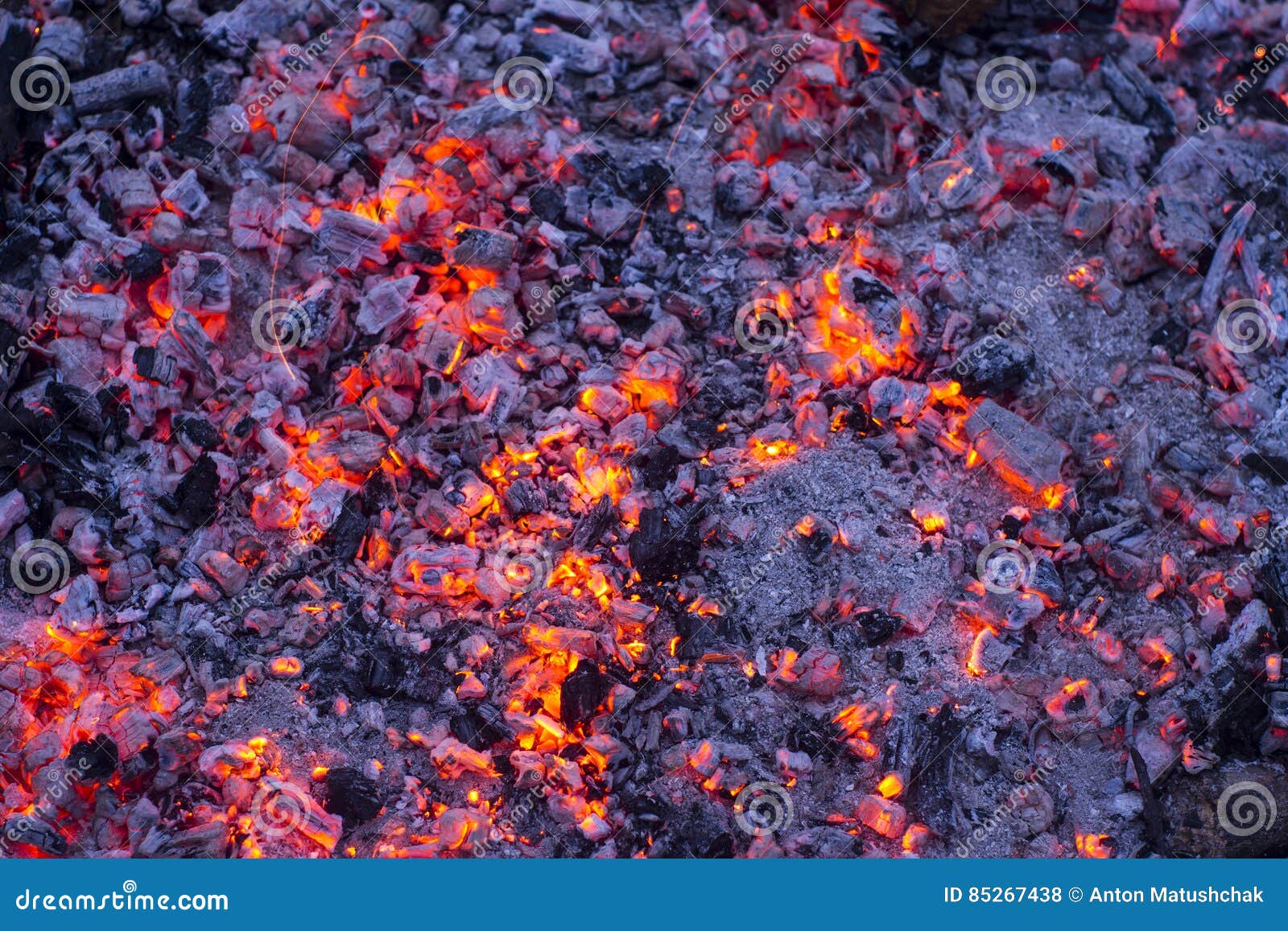 Wooden Embers Beautifully Glowing Stock Photo - Image of ember ...