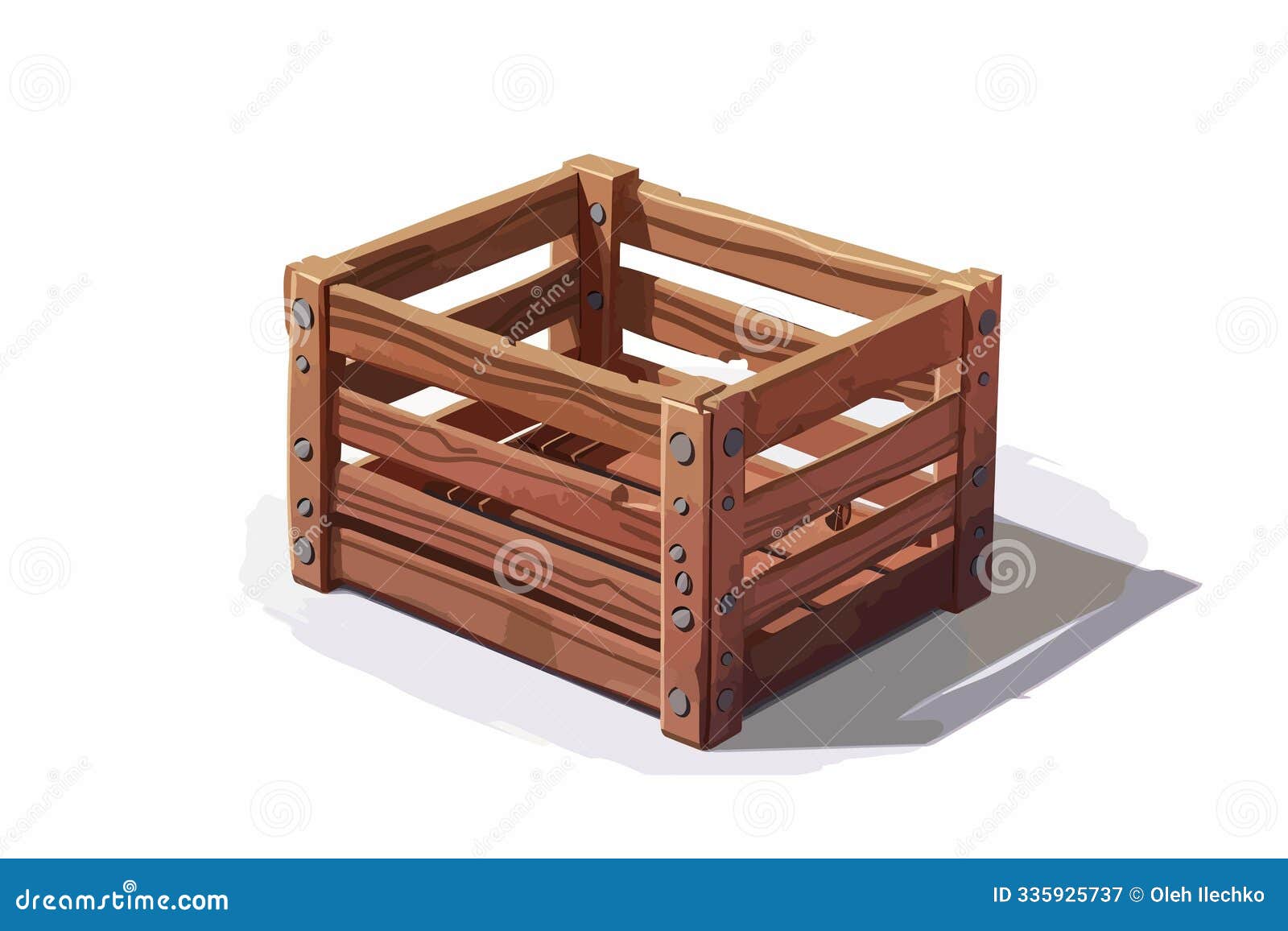 Wooden Empty Crate Stock Image Isolated Vector Style Stock Vector ...
