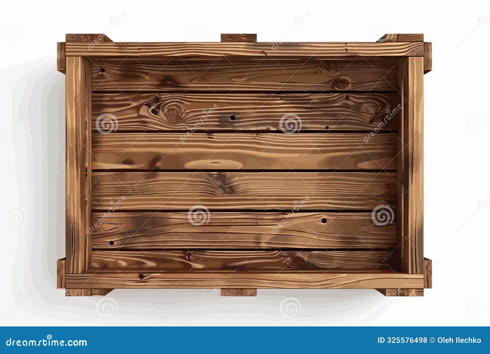 Wooden Empty Crate Top View Stock Image Isolated Vector Style Stock ...