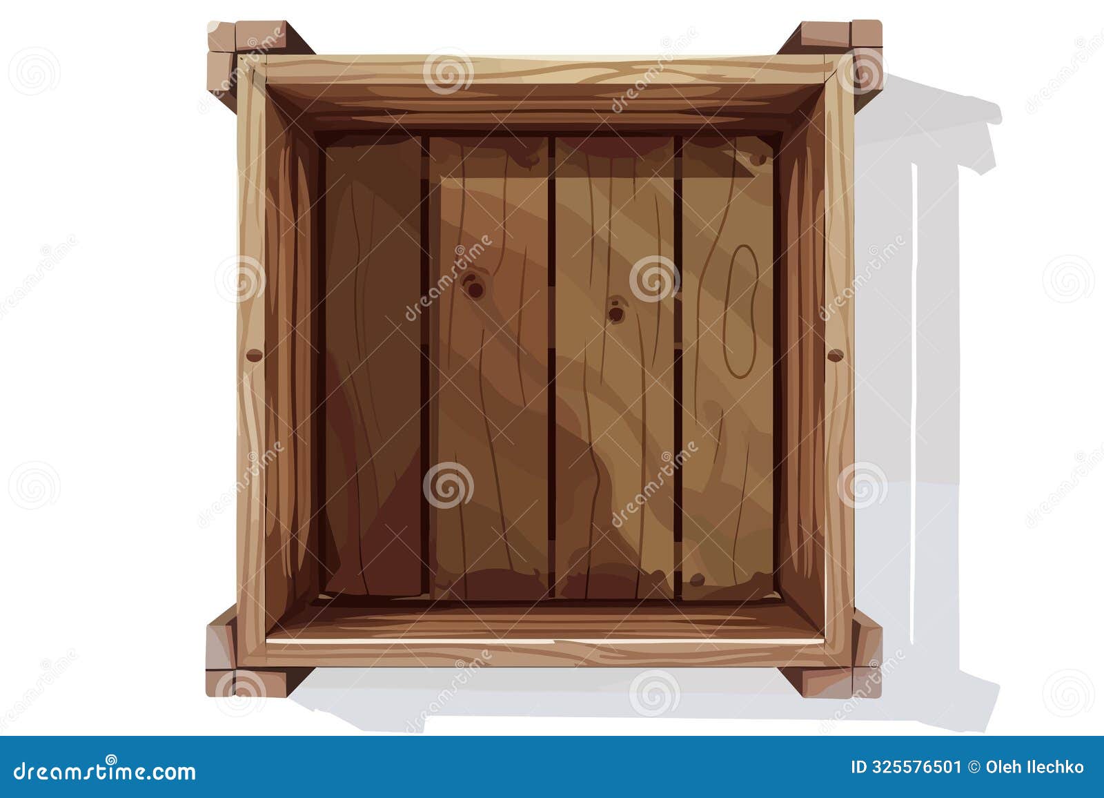 Wooden Empty Crate Top View Stock Image Isolated Vector Style Stock ...
