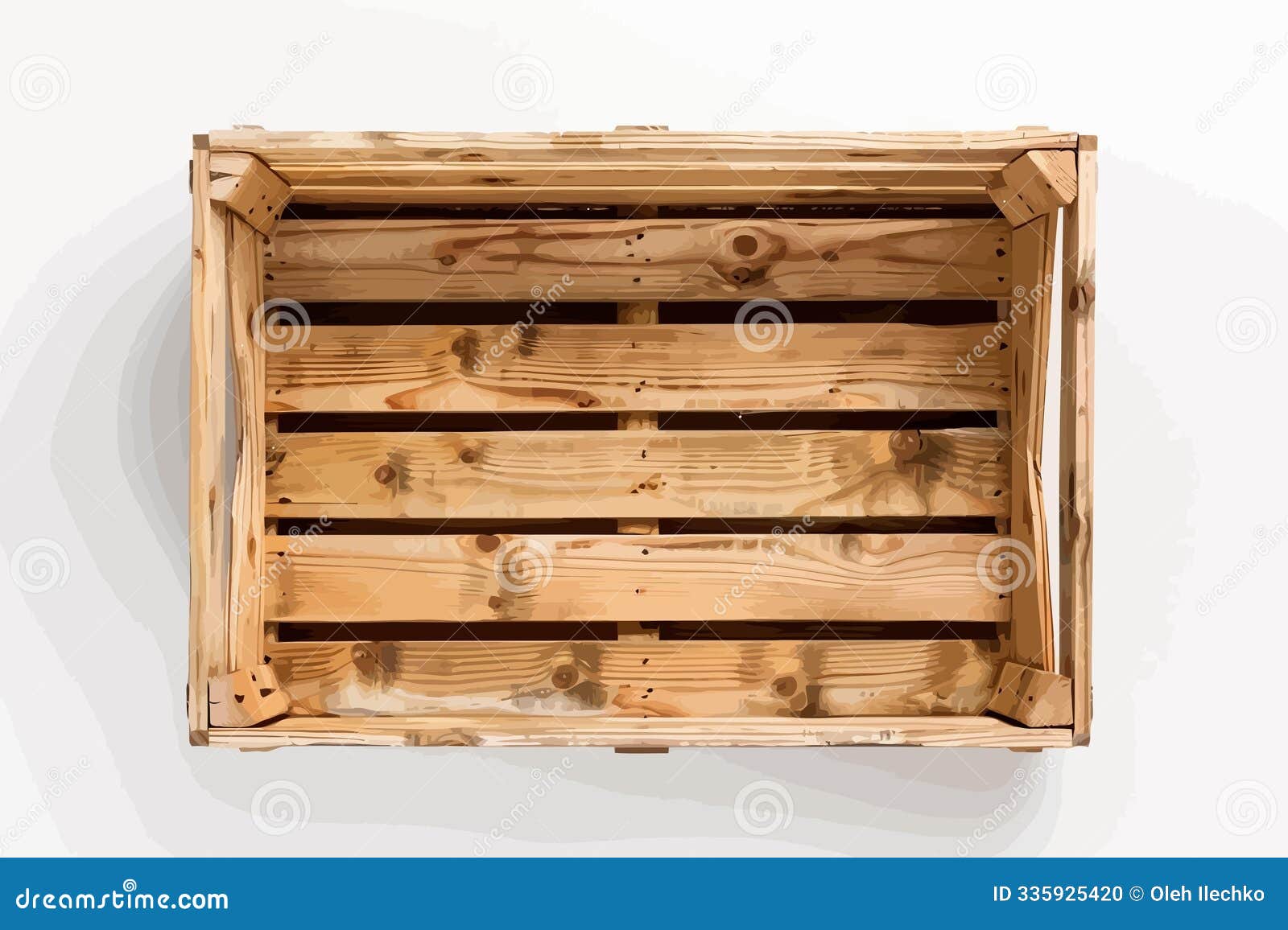 Wooden Empty Crate Top View Stock Image Isolated Vector Style Stock ...