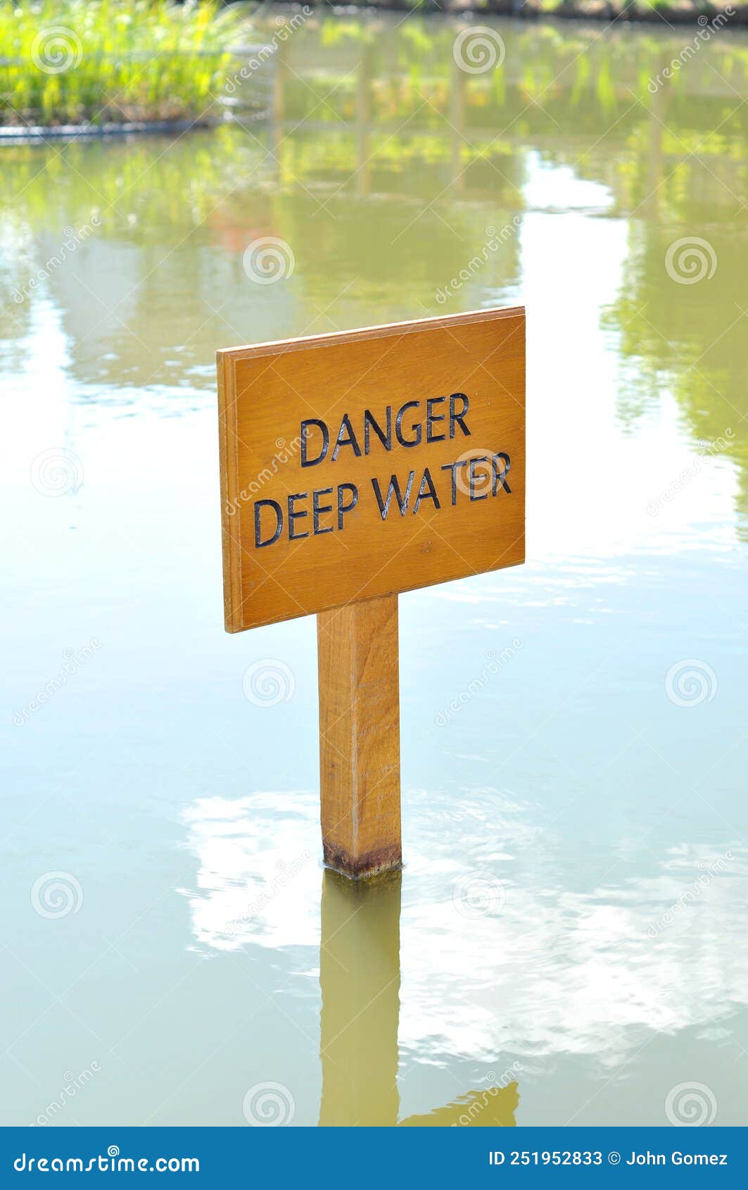 DANGER _ DEEP WATER sign stock image. Image of caution - 251952833