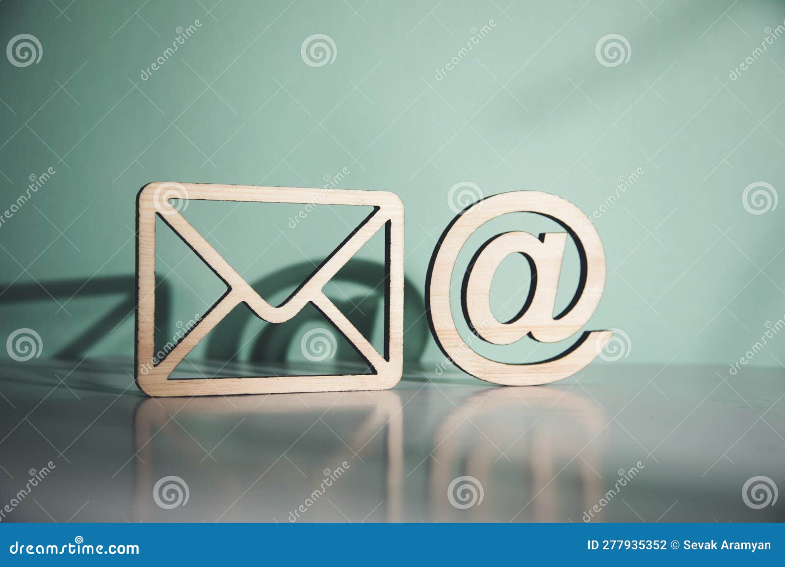 Wooden Envelope Letter and E Mail Symbols Stock Photo - Image of ...