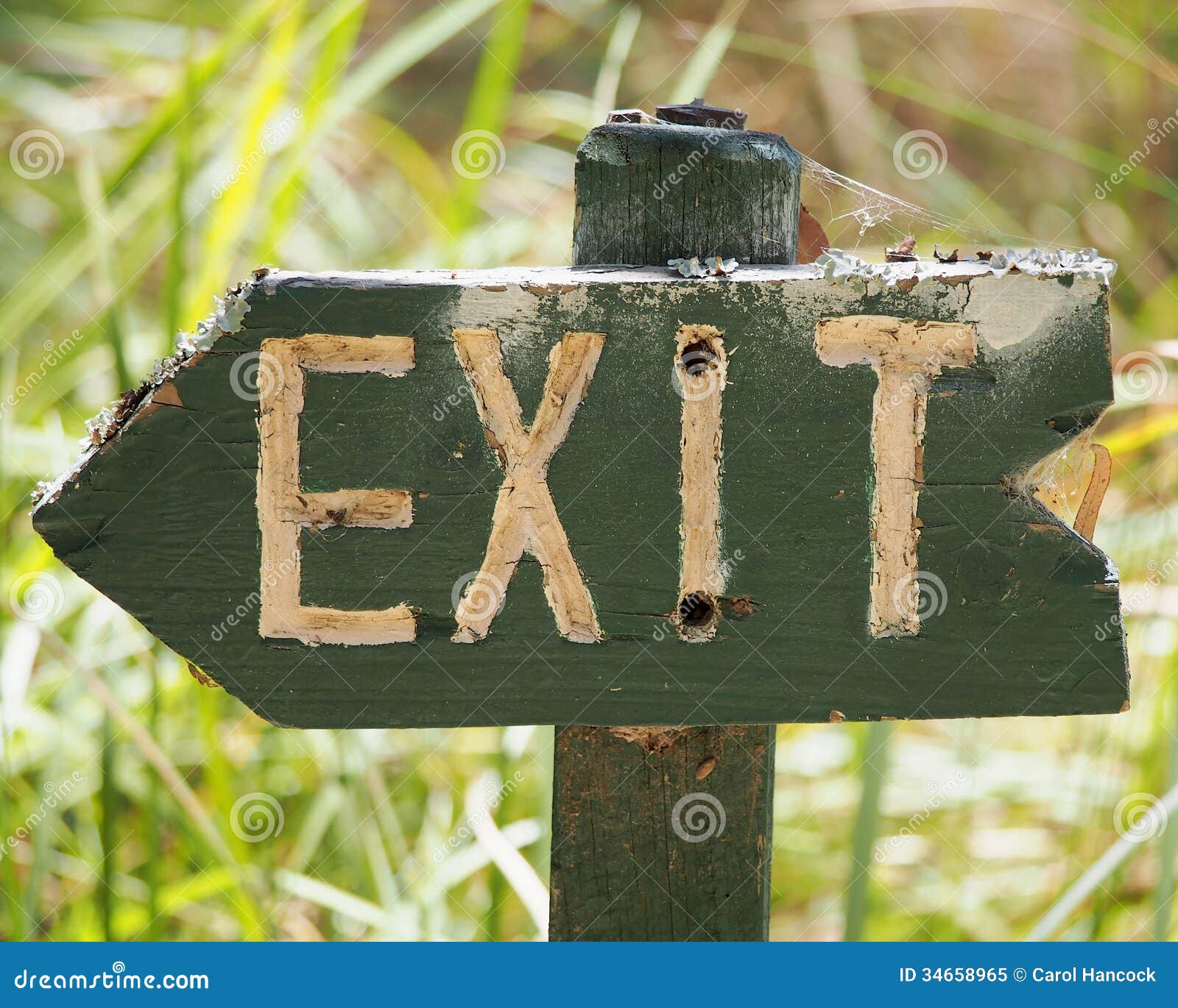 Wooden Exit Sign stock image. Image of wooden, exit, signage - 34658965