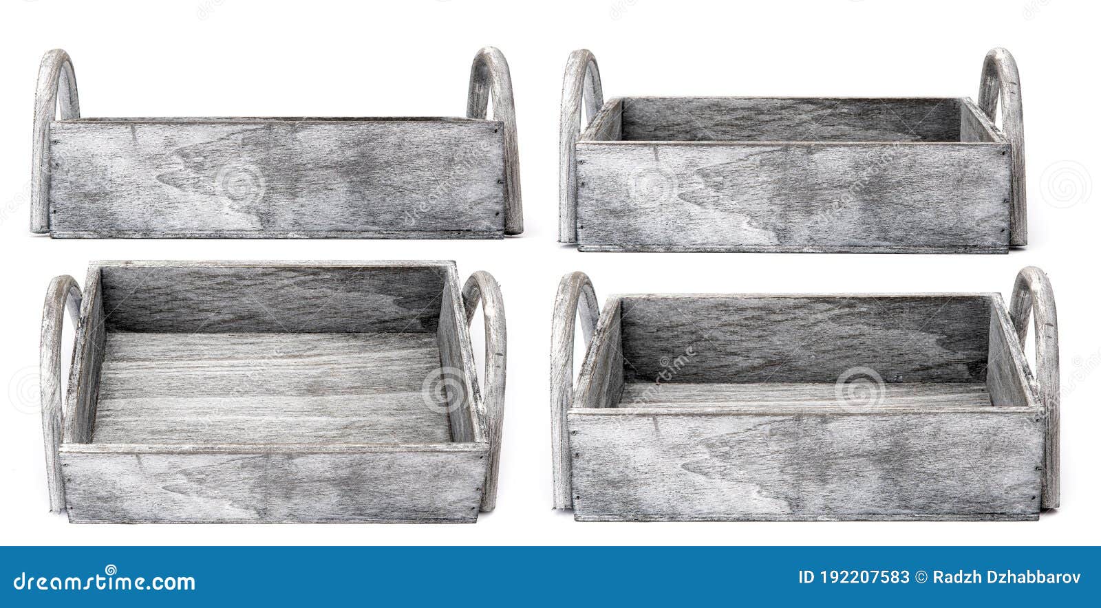 Wooden Farm Boxes for Vegetables and Fruits Isolated on White ...