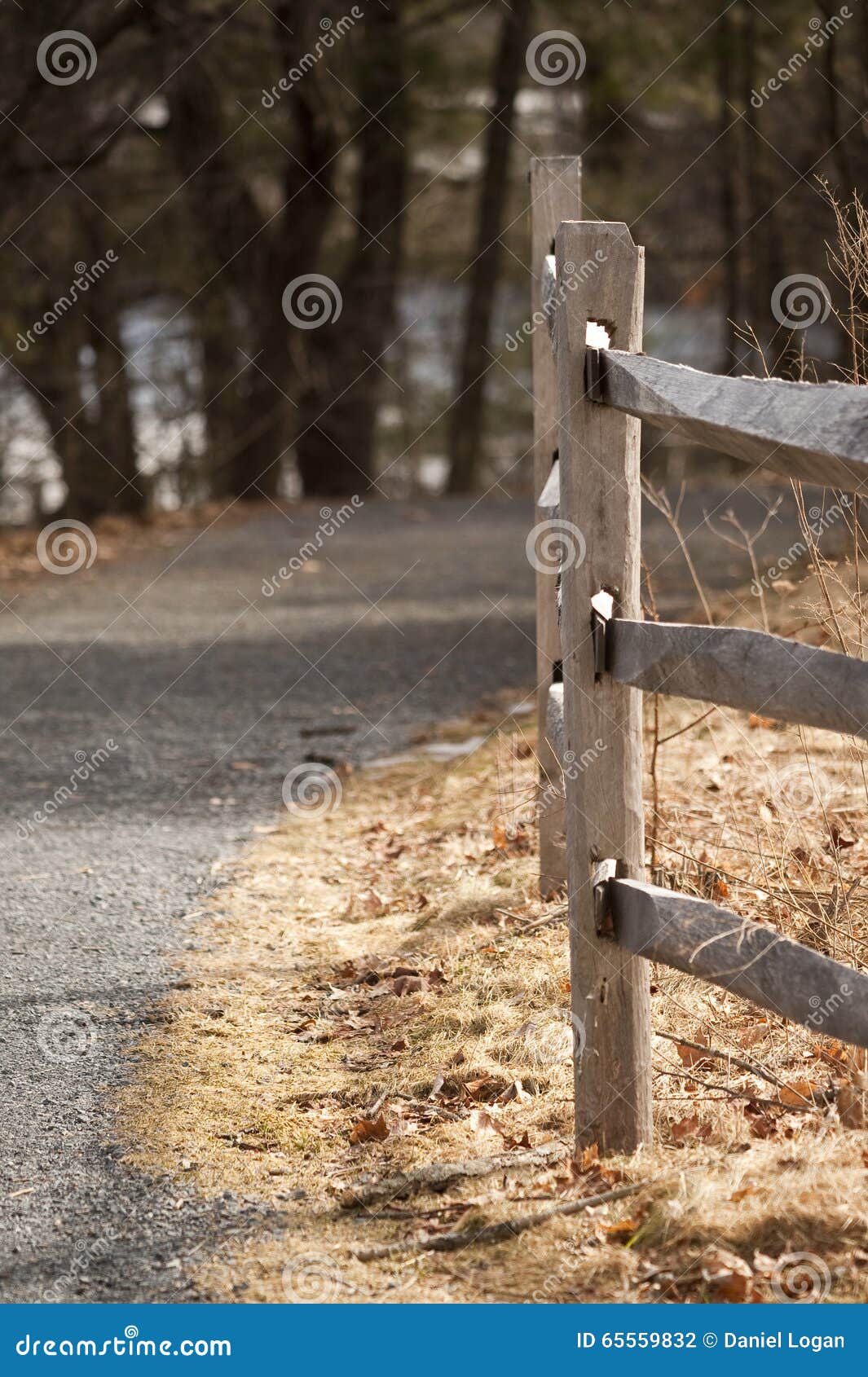 Wooden fence along path stock photo. Image of outdoors - 65559832