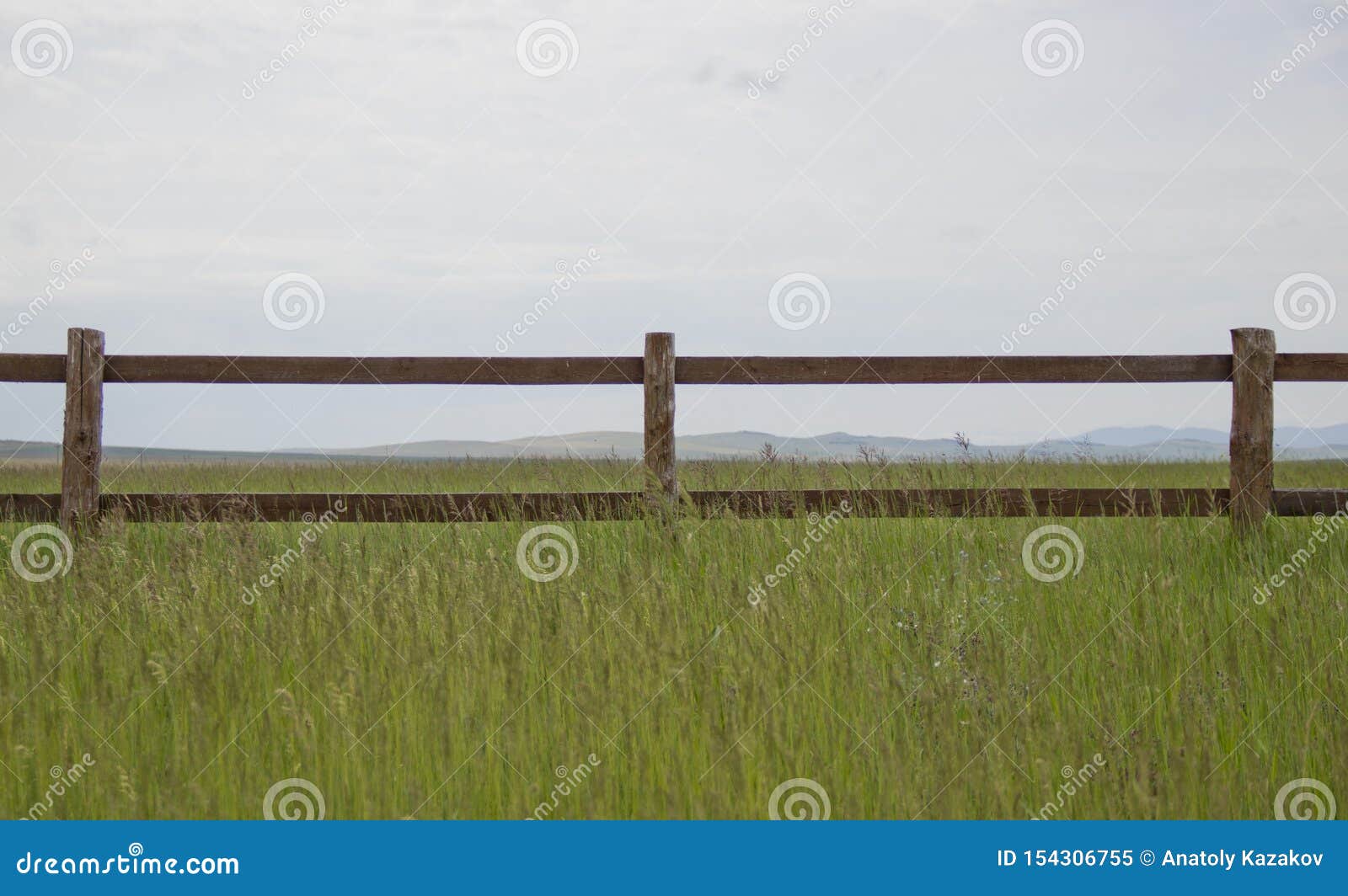 Wooden Fence in the Field in Daylight Stock Image - Image of british ...