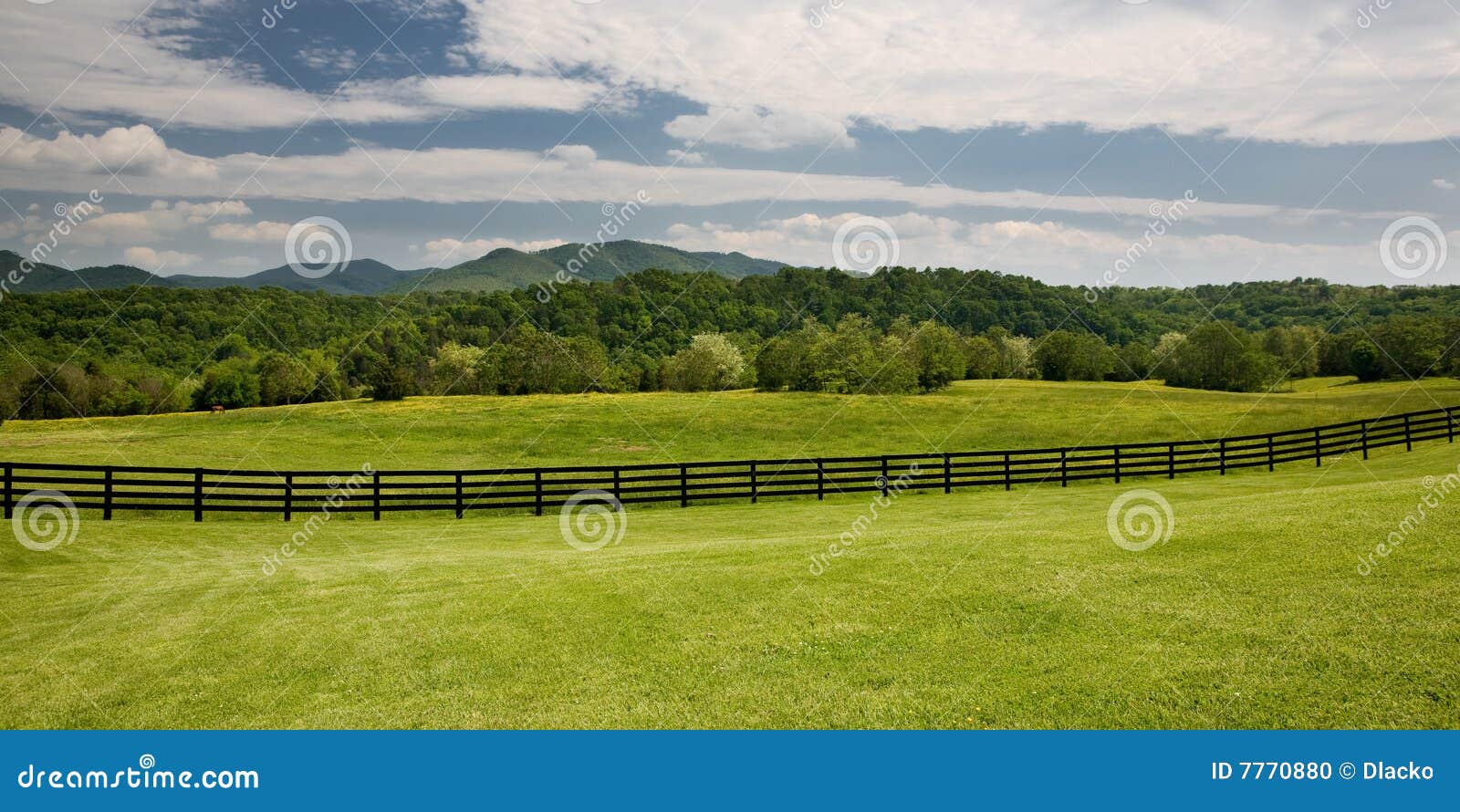 Wooden Fence in Green Field Stock Photo - Image of fence, farm: 7770880