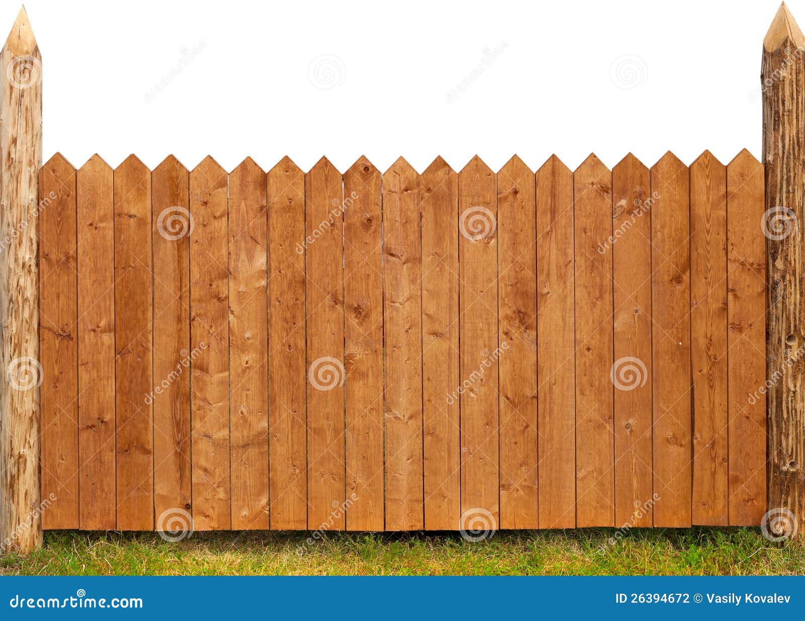 Wooden Fence Isolated on White Stock Photo - Image of parallel, privacy ...