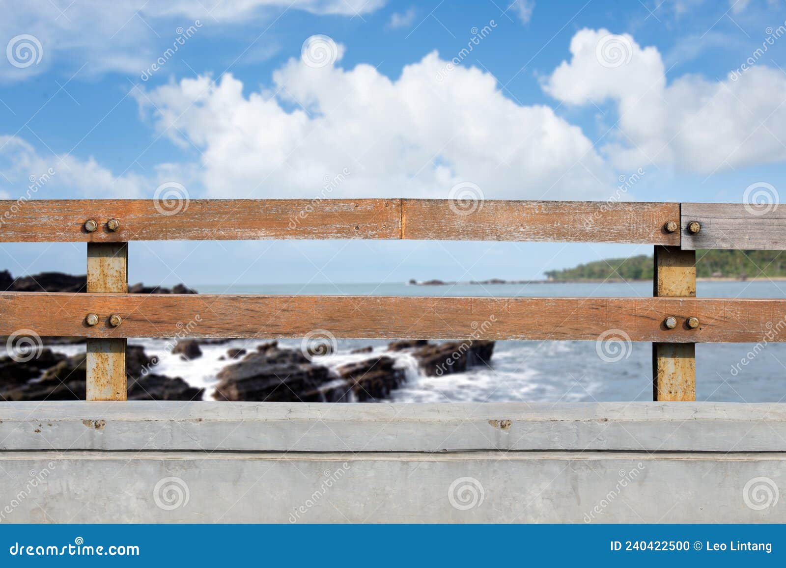 Wooden Fence with Ocean View Stock Photo - Image of timber, beach ...