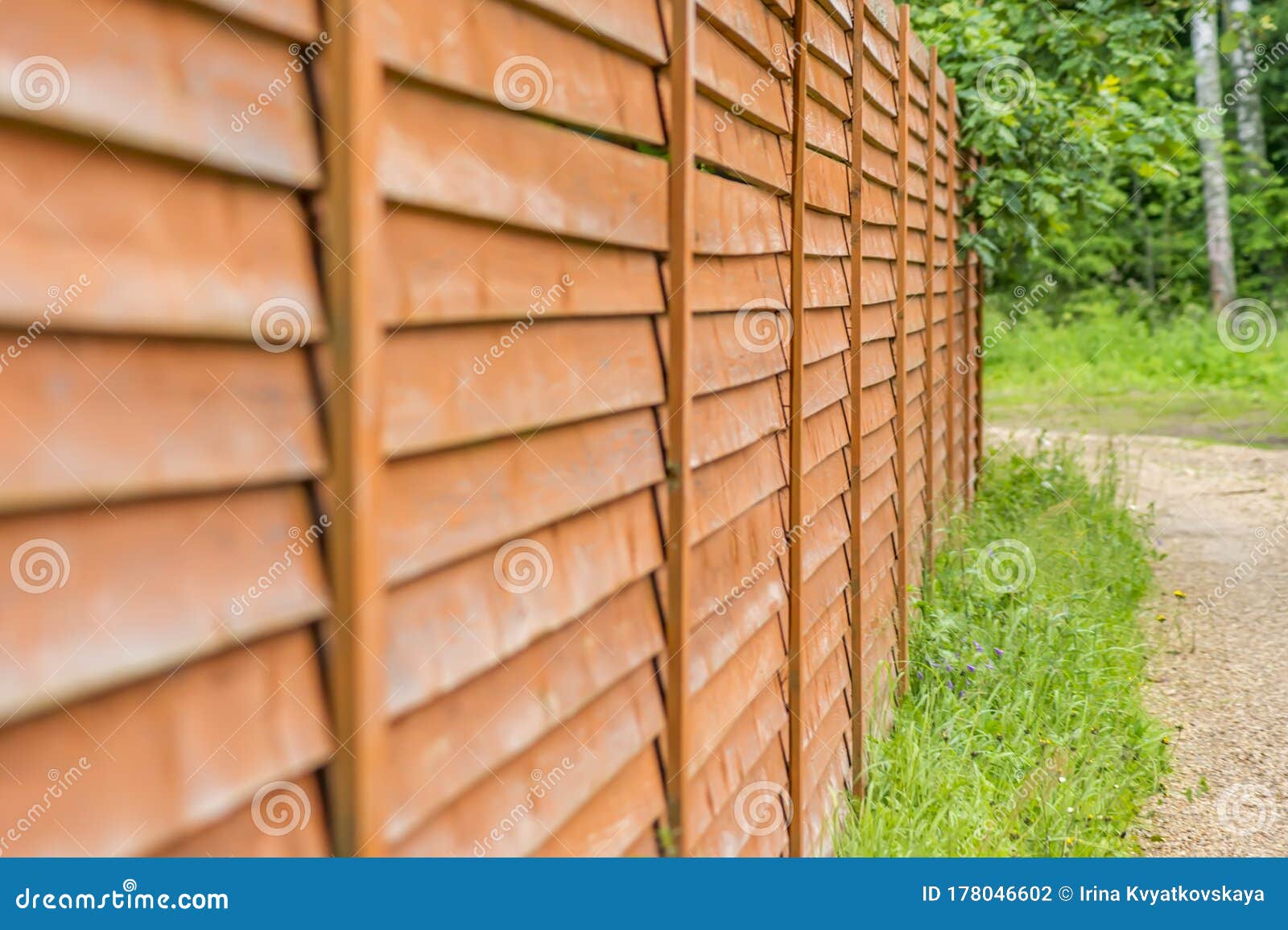 Wooden Fence in Perspective Stock Photo - Image of vibrant, summer ...