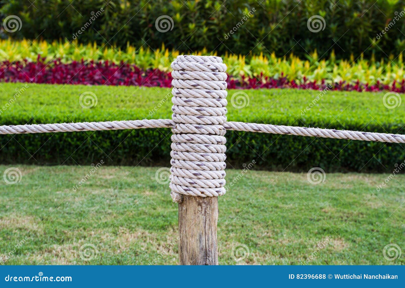 Wooden fence rope stock photo. Image of outdoor, pole - 82396688