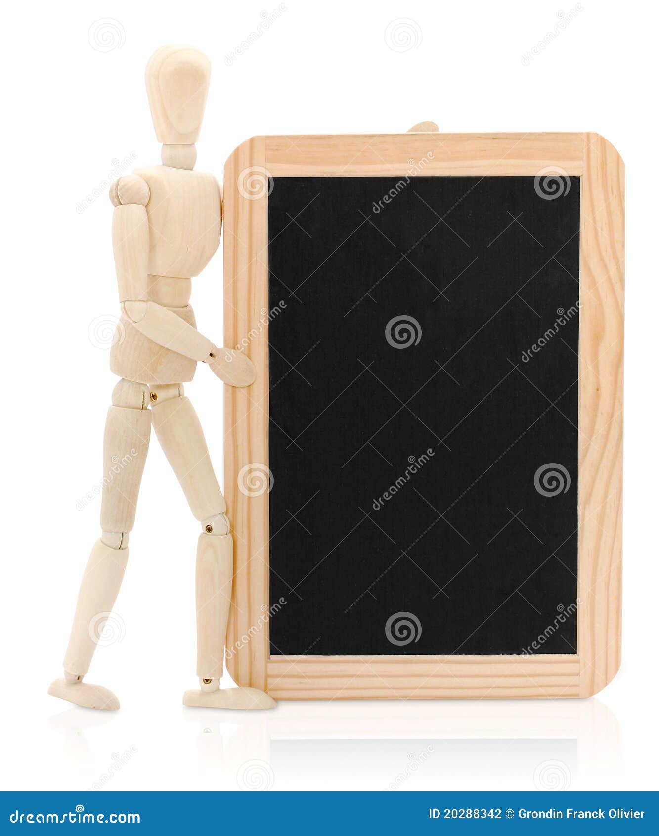 Wooden Figure and Chalkboard Stock Photo - Image of board, poseable ...