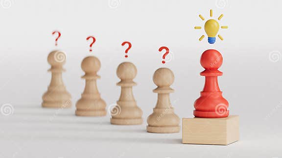 Wooden Figure with Drawing Light Bulb on Cube among Other Wooden with ...