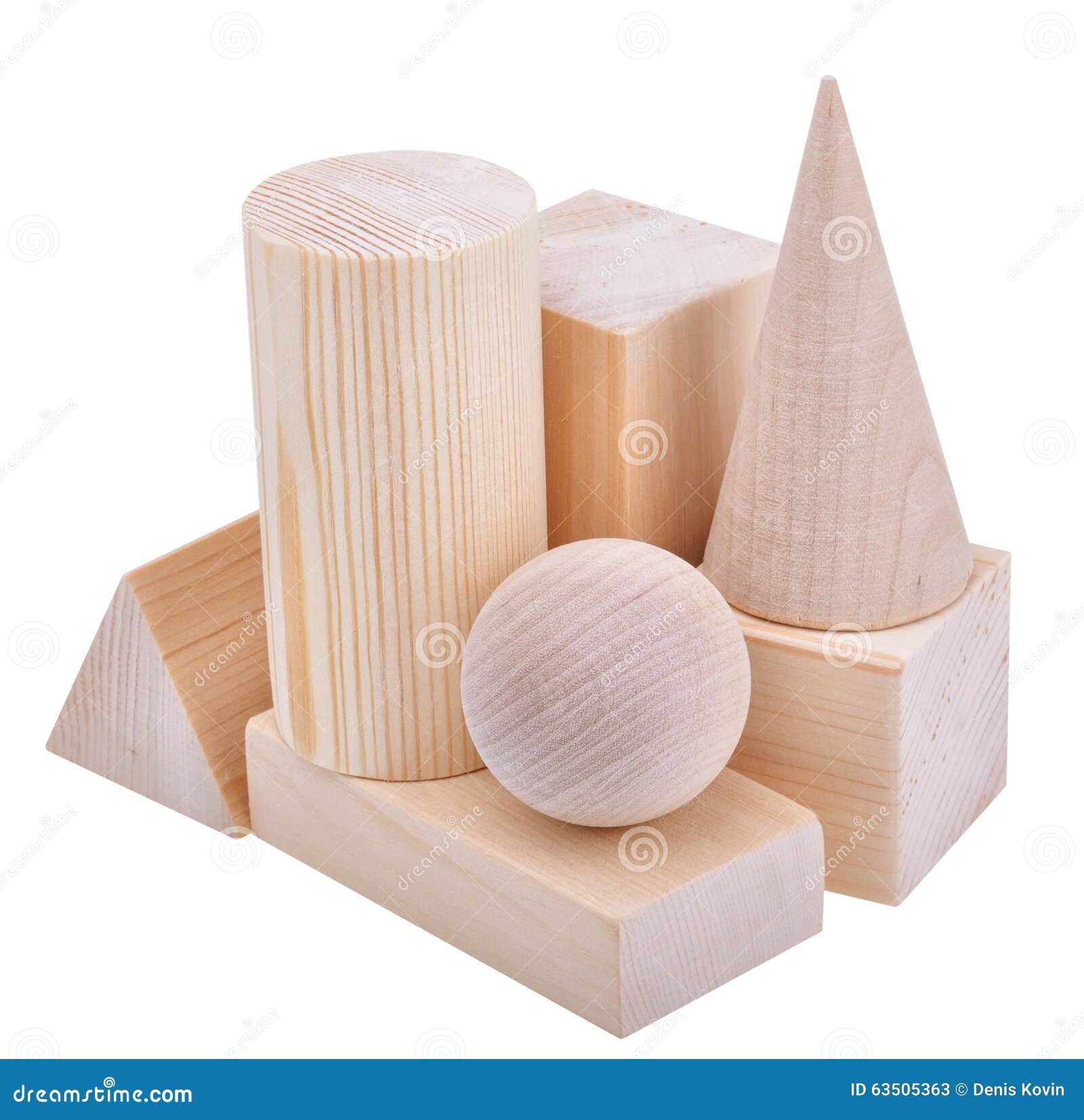 The Wooden Figure Geometric Shape, Isolated on White Stock Image ...