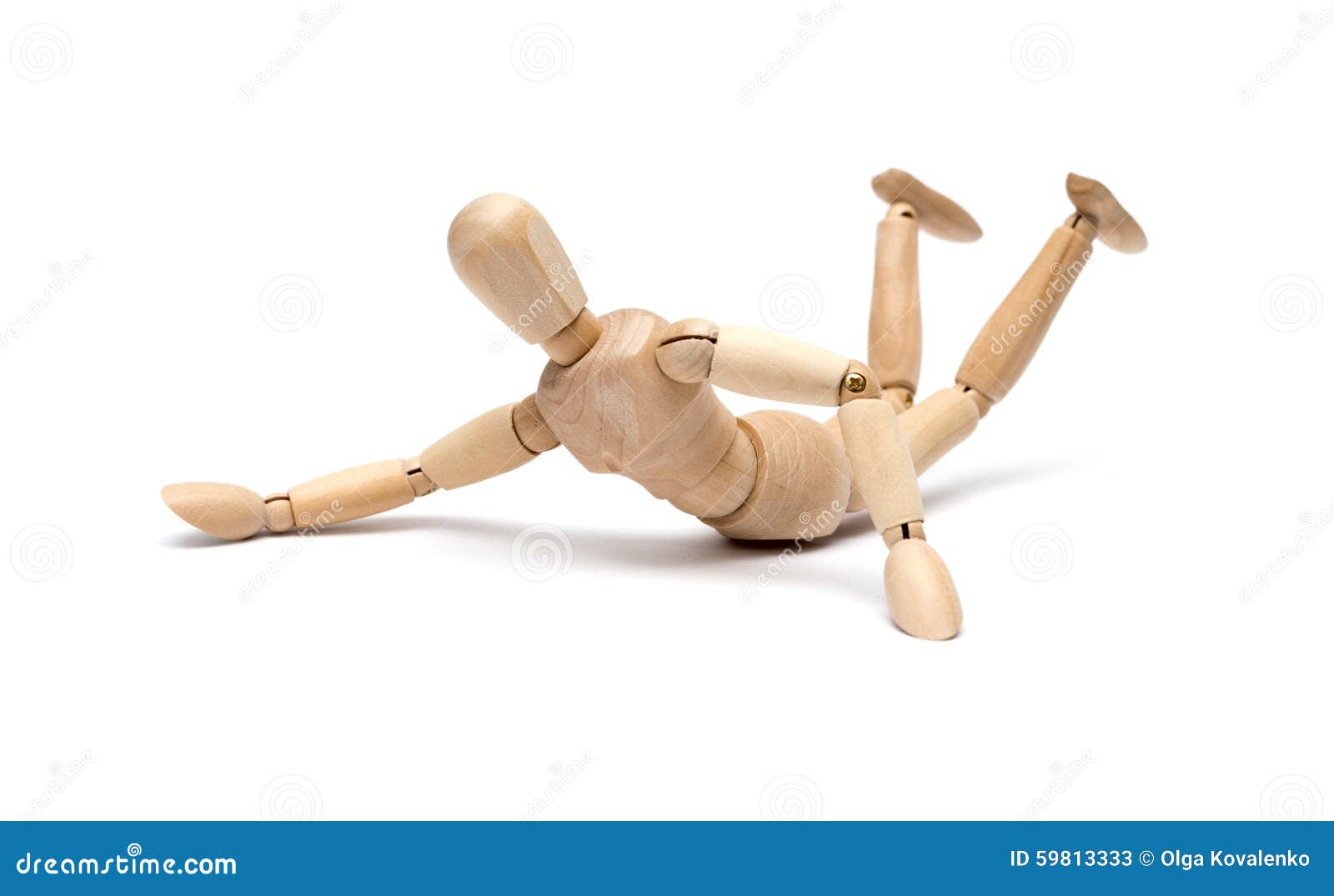 Wooden Figure Of Man With Artificial Prosthetic Leg. Amputee And ...