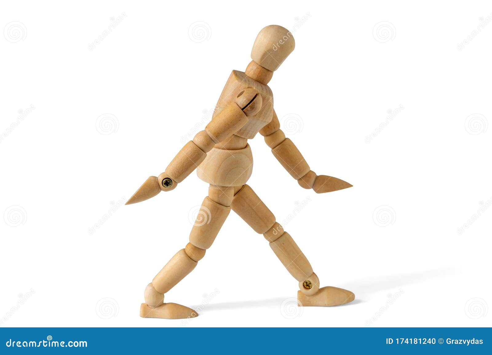 Wooden Figure in Walk Action Stock Photo - Image of perspective, sport ...