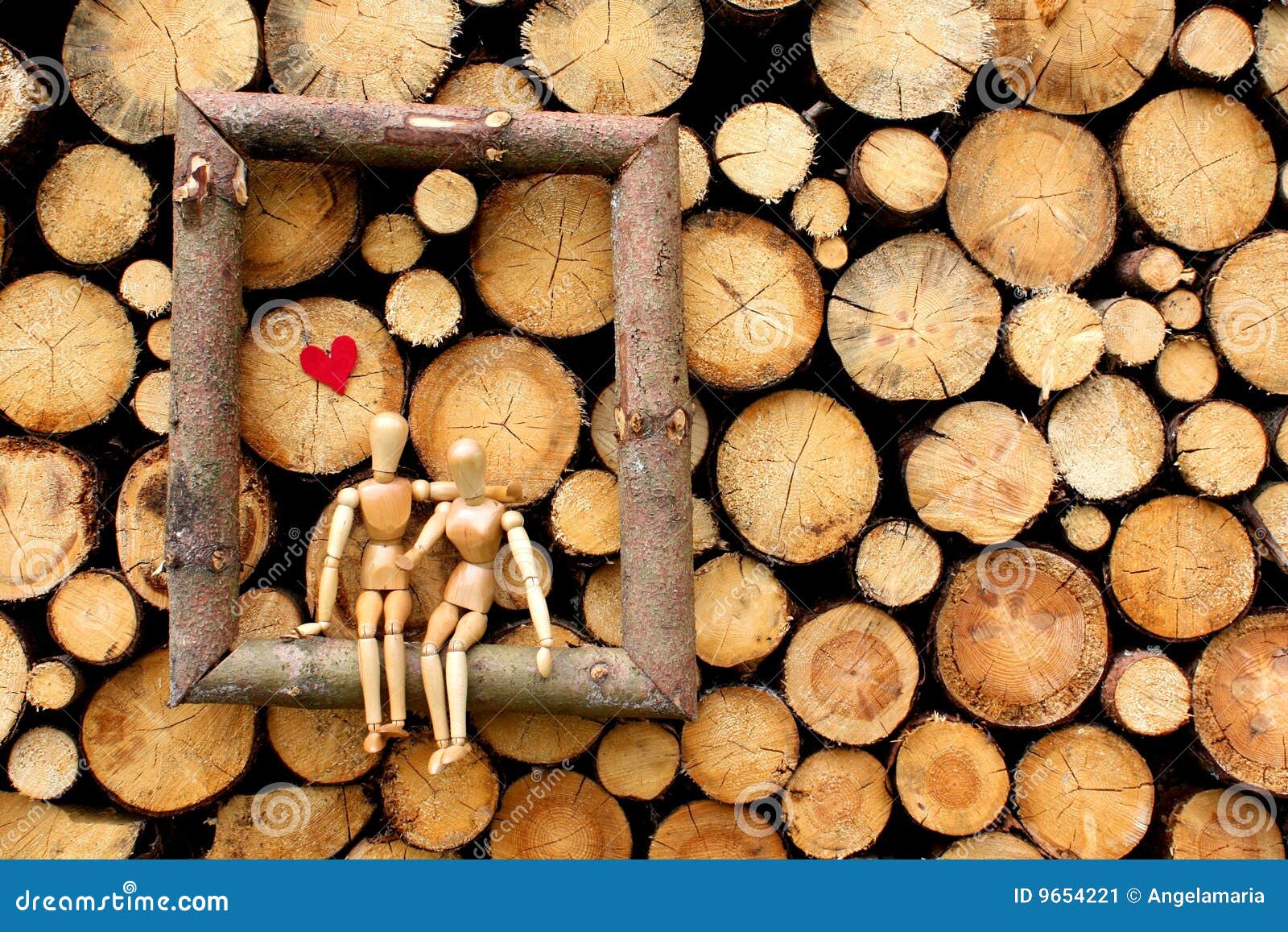 Wooden figures in love stock image. Image of chopped, abstract - 9654221