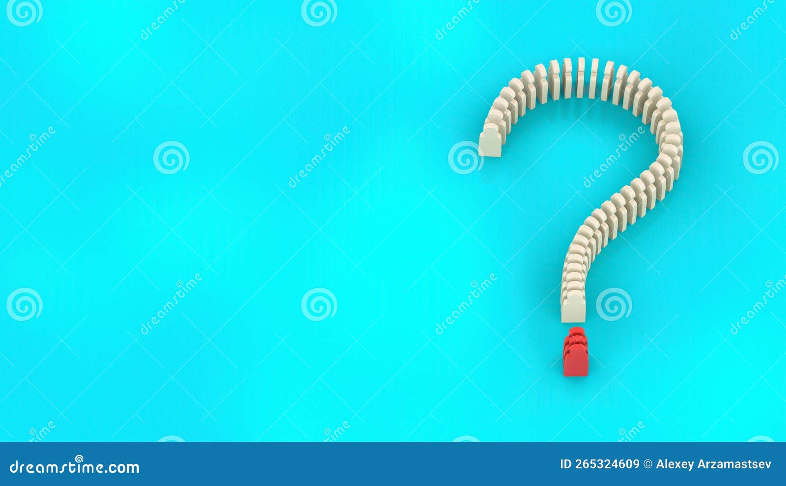 Wooden Figures of Men Lined Up in the Form of a Question Mark. Place ...