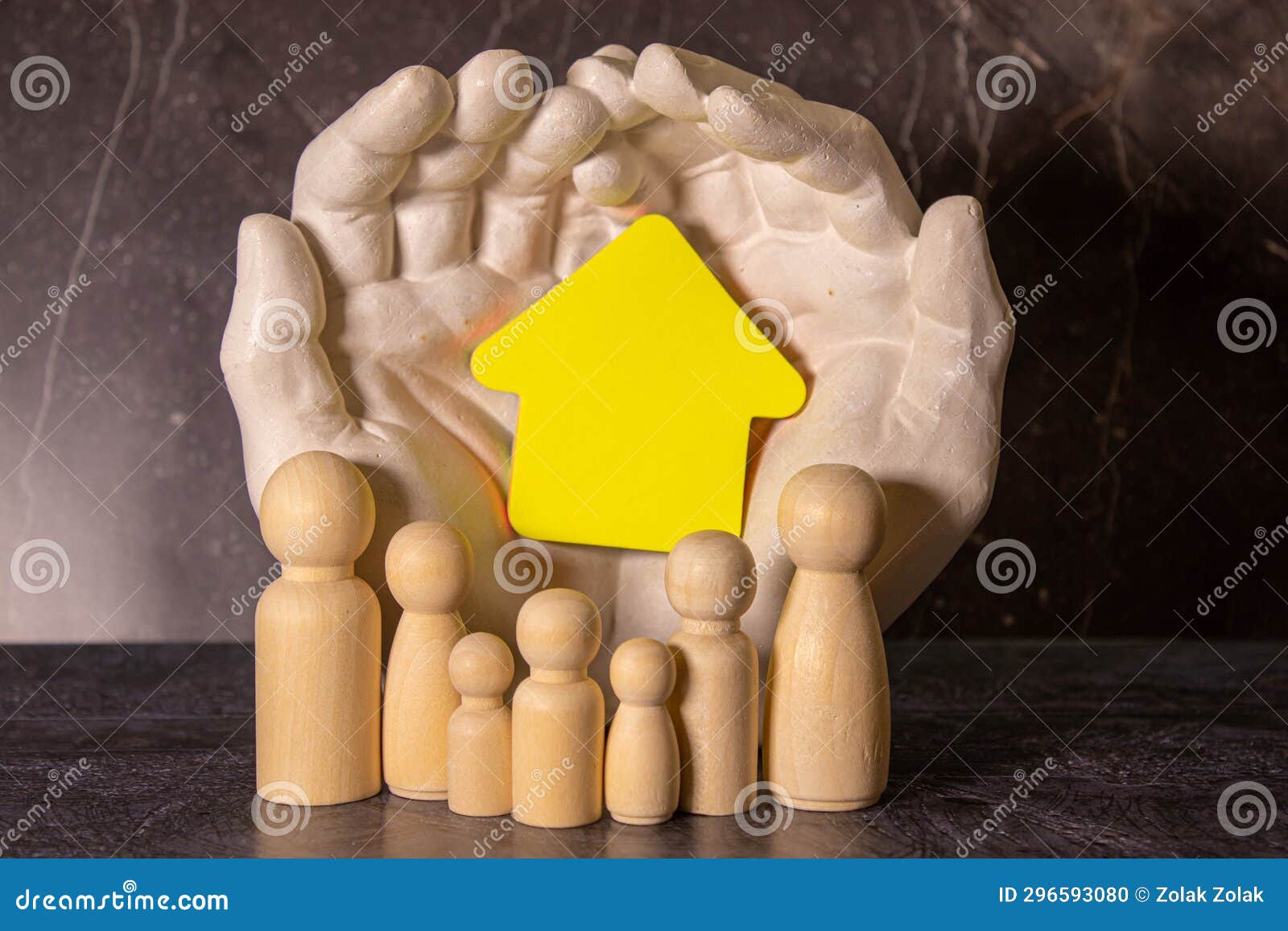 Wooden Figures Representing a Large Family Stock Photo - Image of ...
